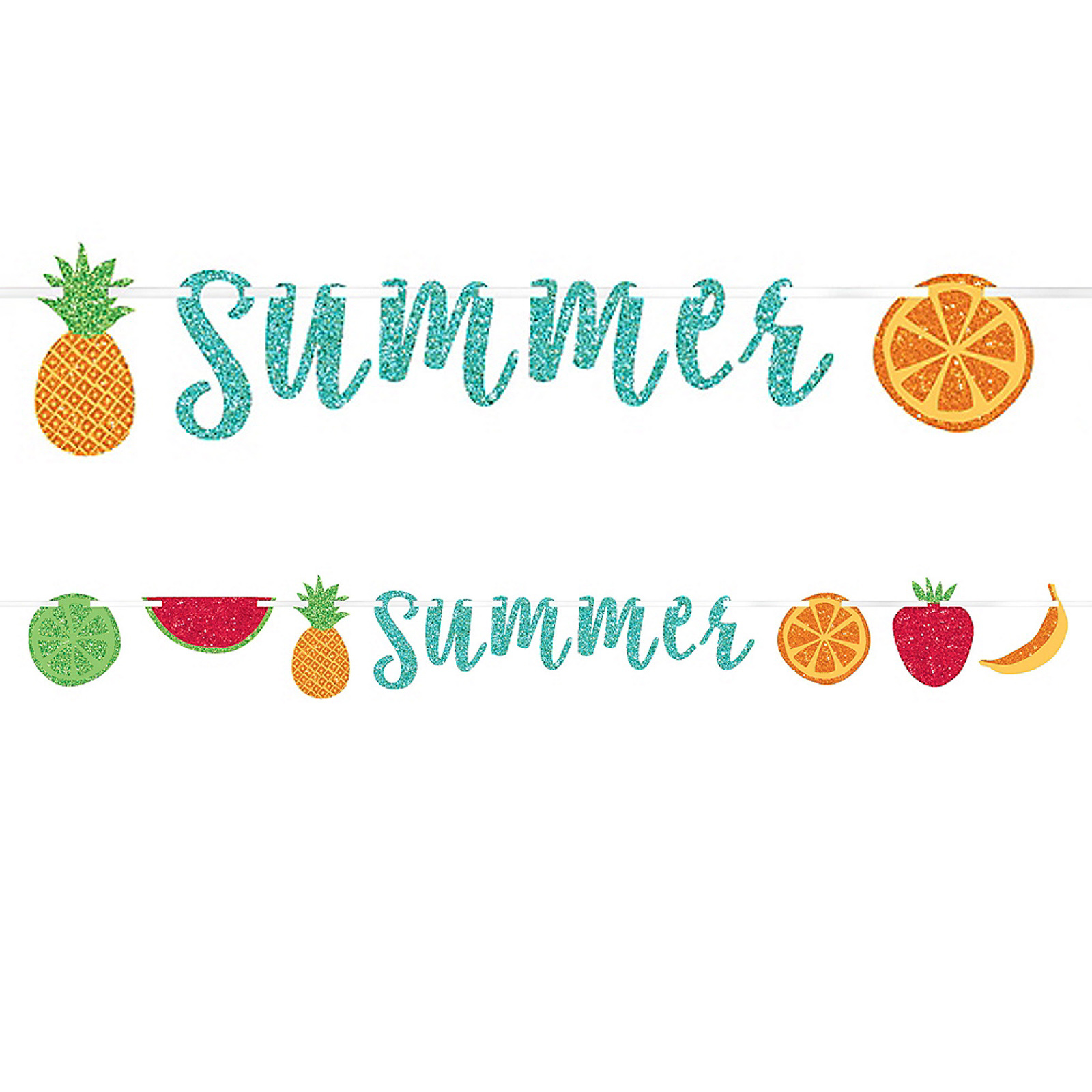 Summer Fruit Glitter Letter Banner - Discount Party Supplies