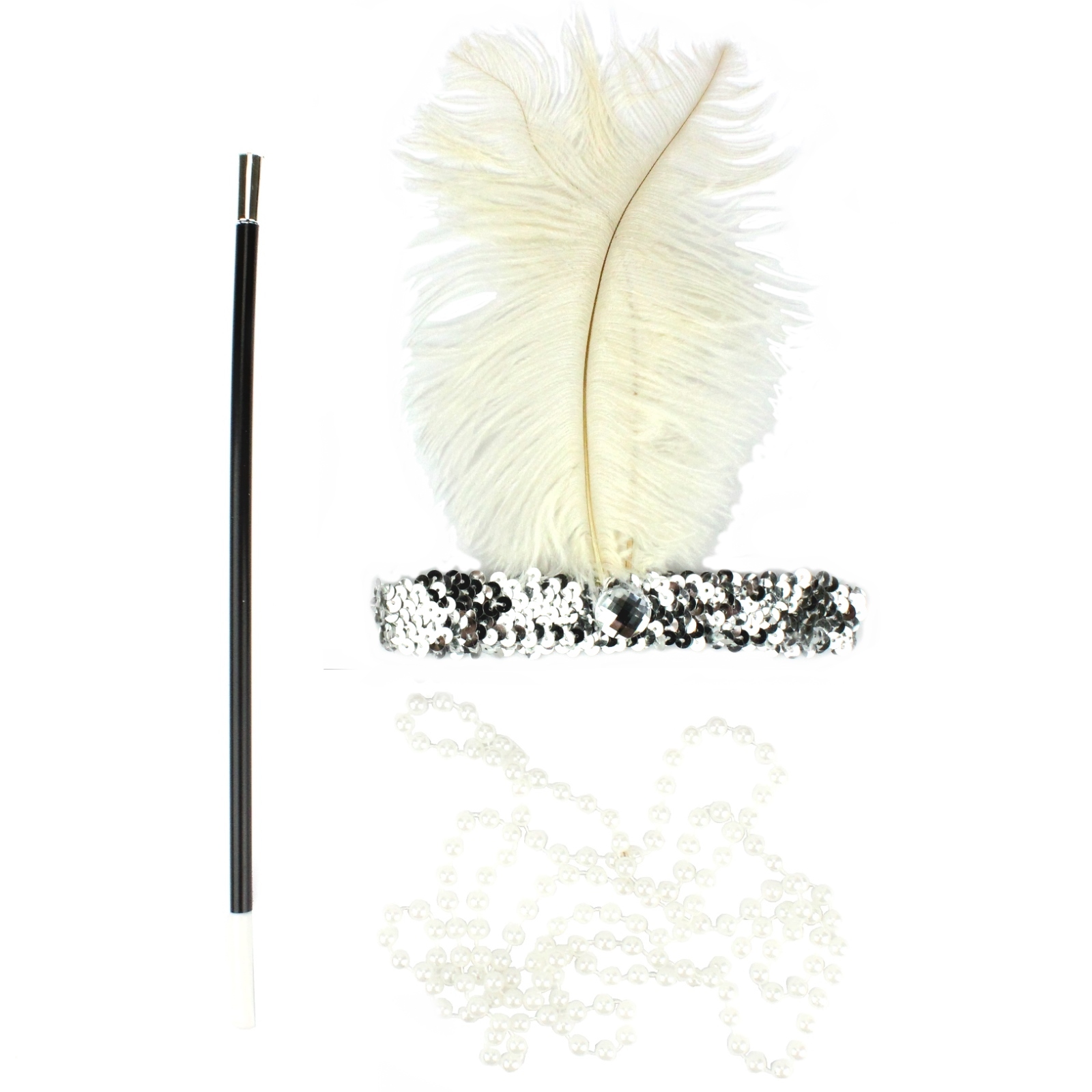 20's White Flapper Accessory Kit - Discount Party Supplies