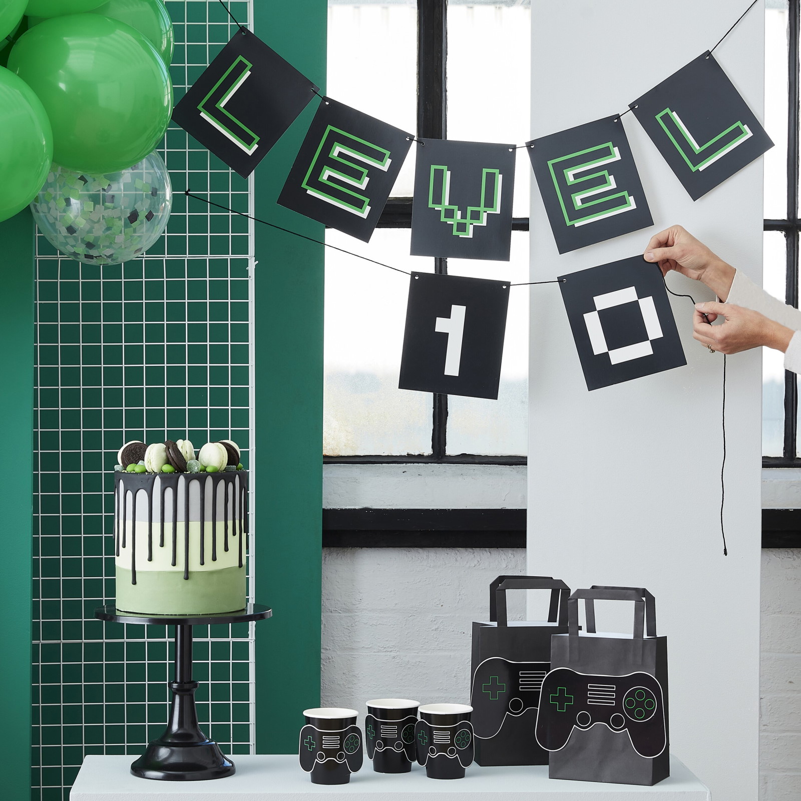 Ginger Ray Game On Customisable Age Pennant Banner Kit | Gaming Party ...