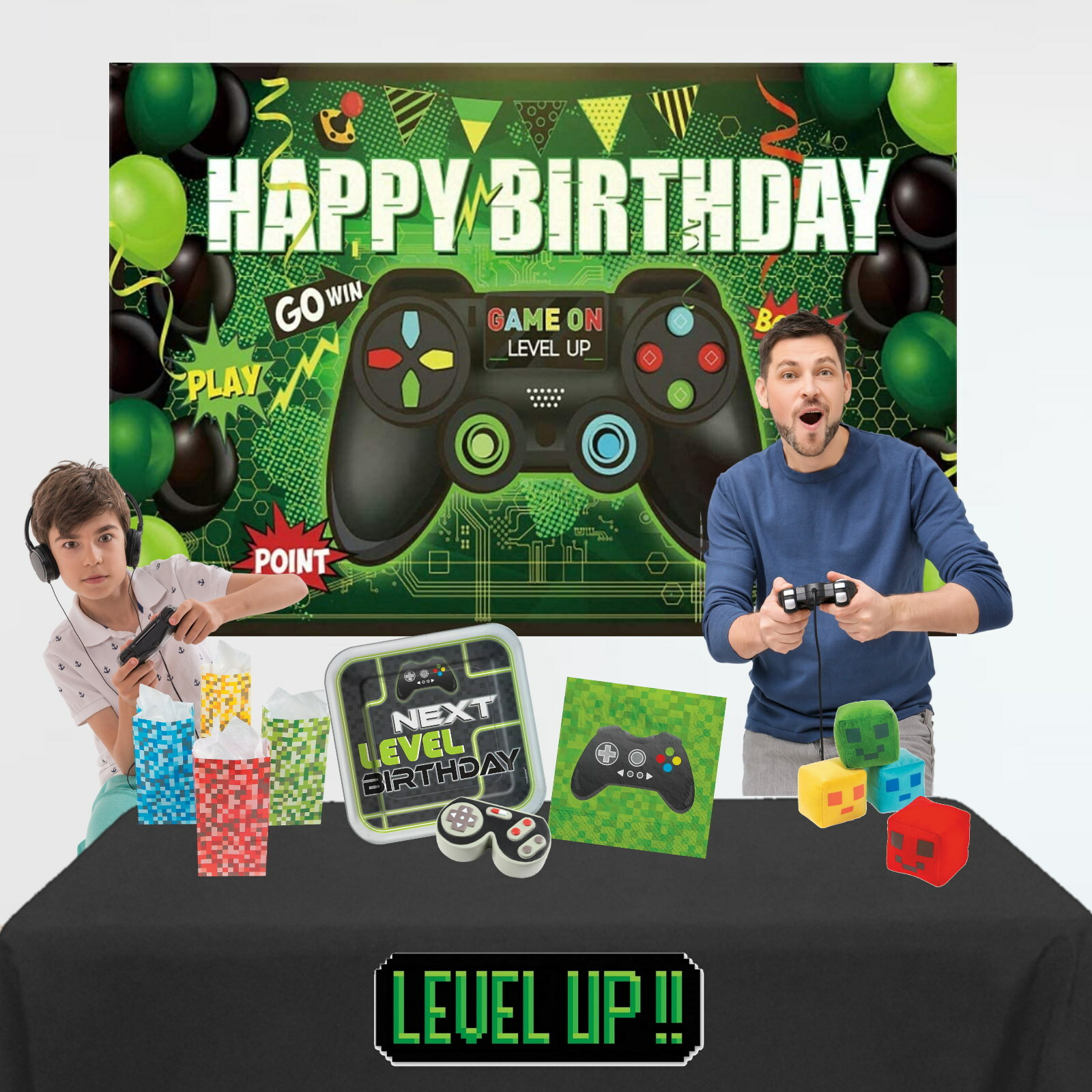 Gaming Party Fabric Backdrop | Gaming Party | Boys and Girls Birthday ...