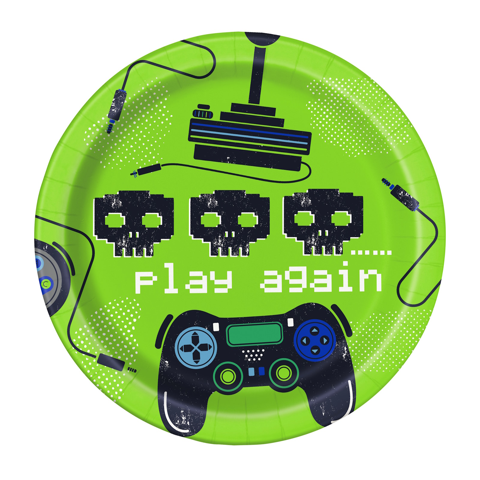 Gamer Birthday Small Paper Plates (Pack of 8) - Discount Party Supplies