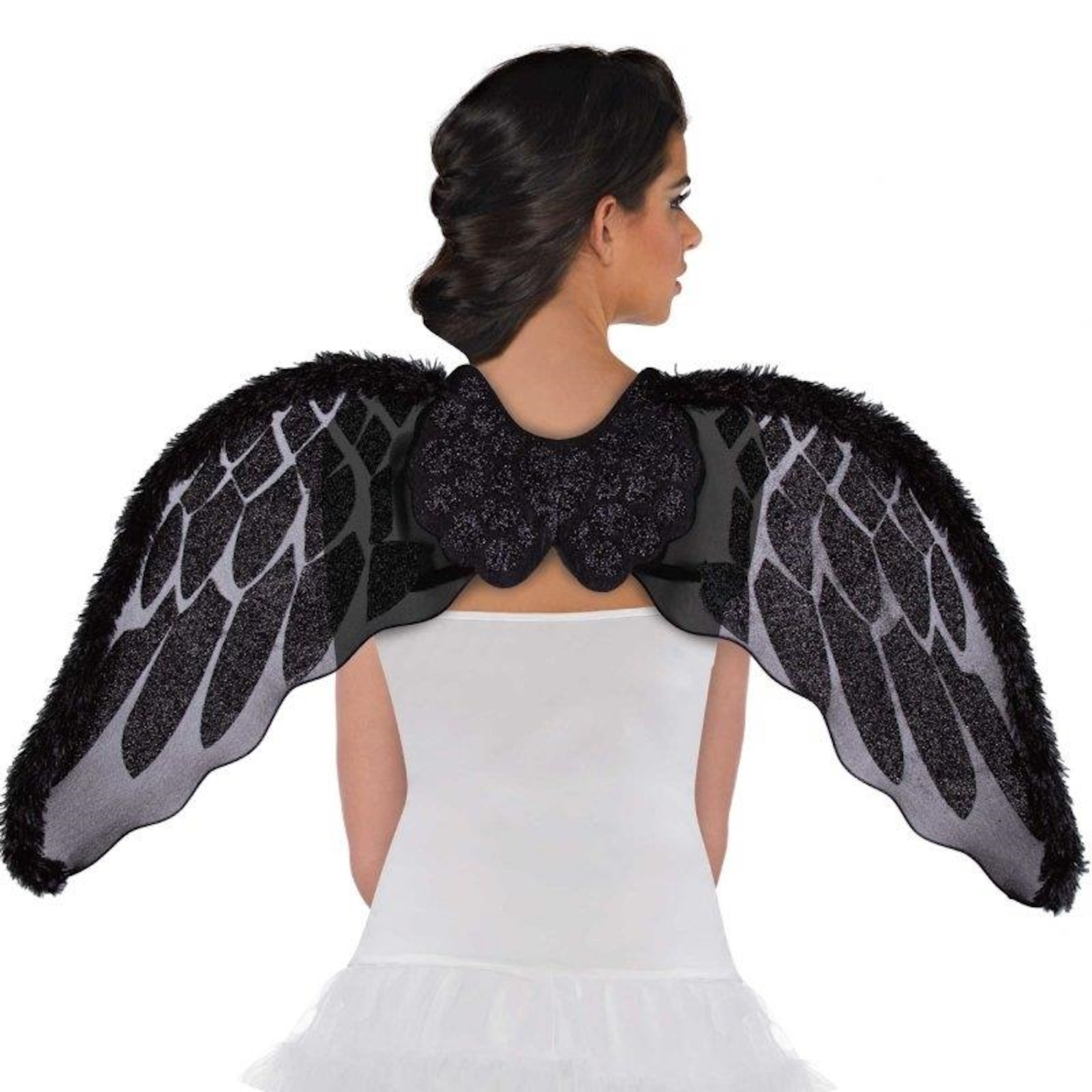 Black Marabou Faux Fur Angel Wings Adult Costume Accessory | Tutus ...