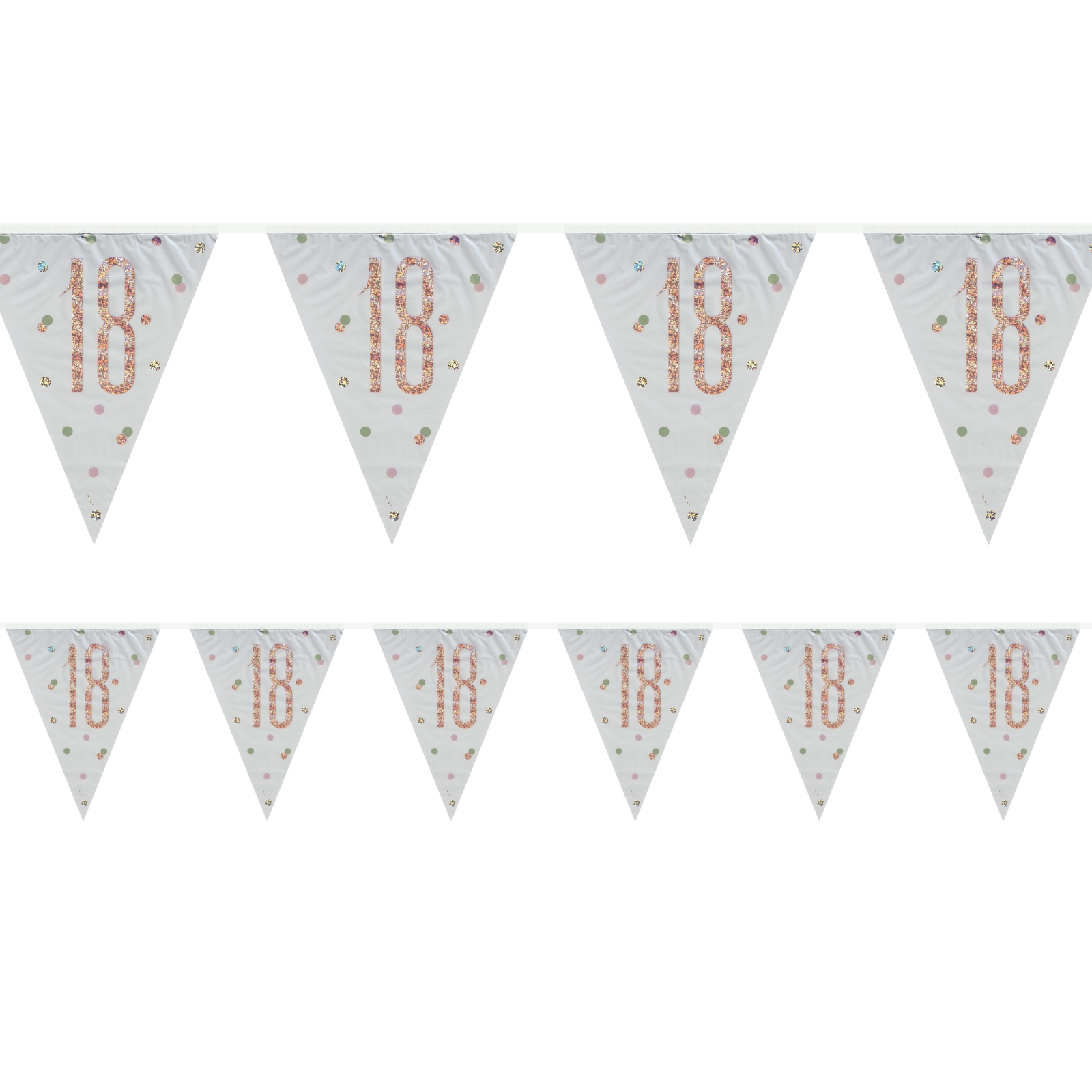 Rose Gold Prismatic 18th Birthday Flag Banner 2.74m - Discount Party ...