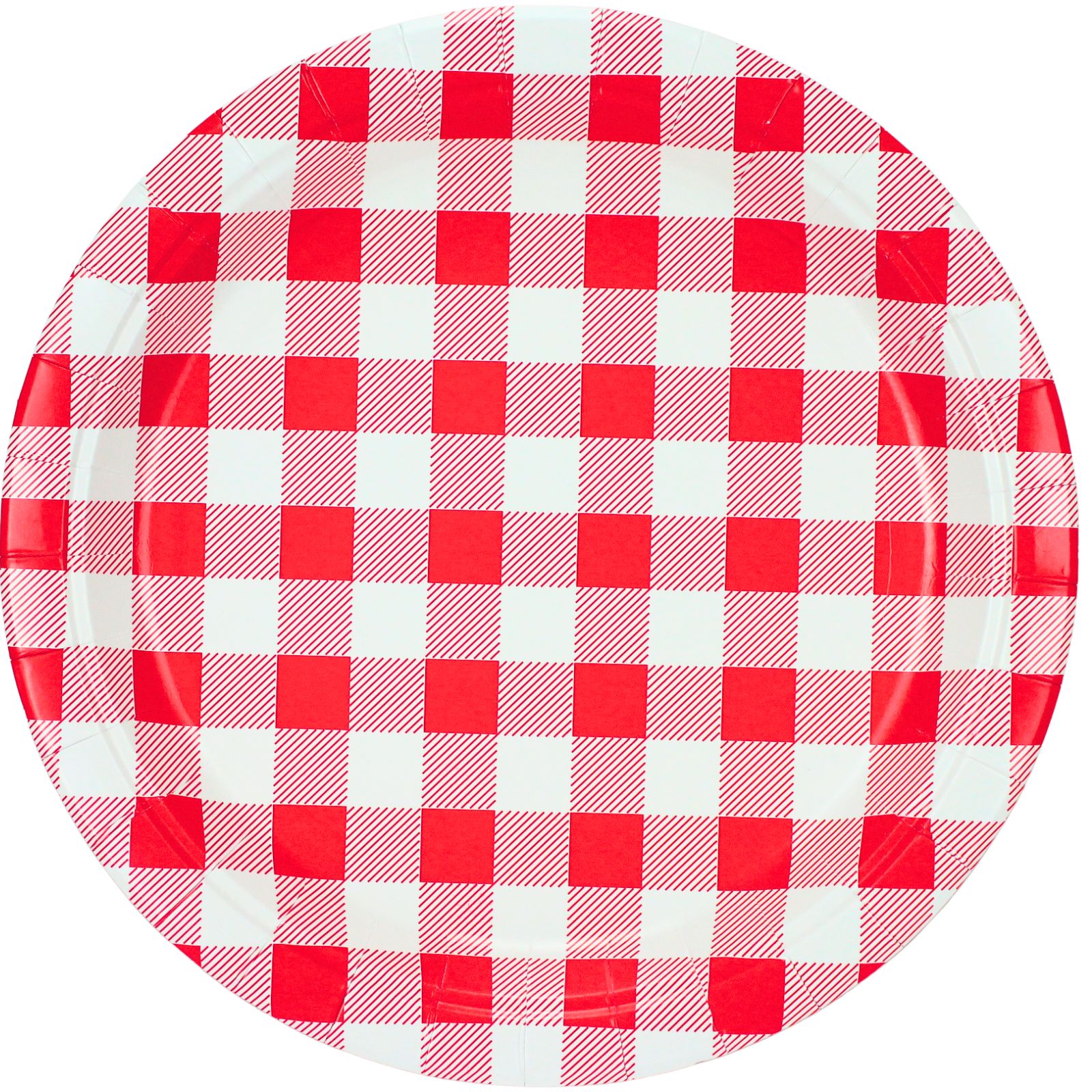 Bright Red Gingham Large Paper Plates (Pack of 20) - Discount Party ...