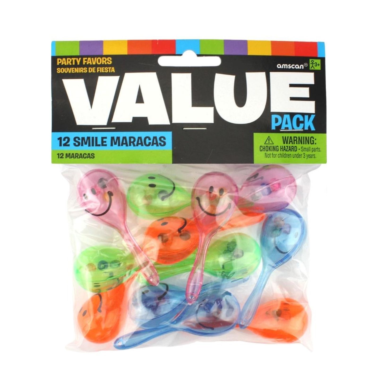 Smiley Face Mini Maracas (Value Pack of 12) | Discount Party Supplies ...