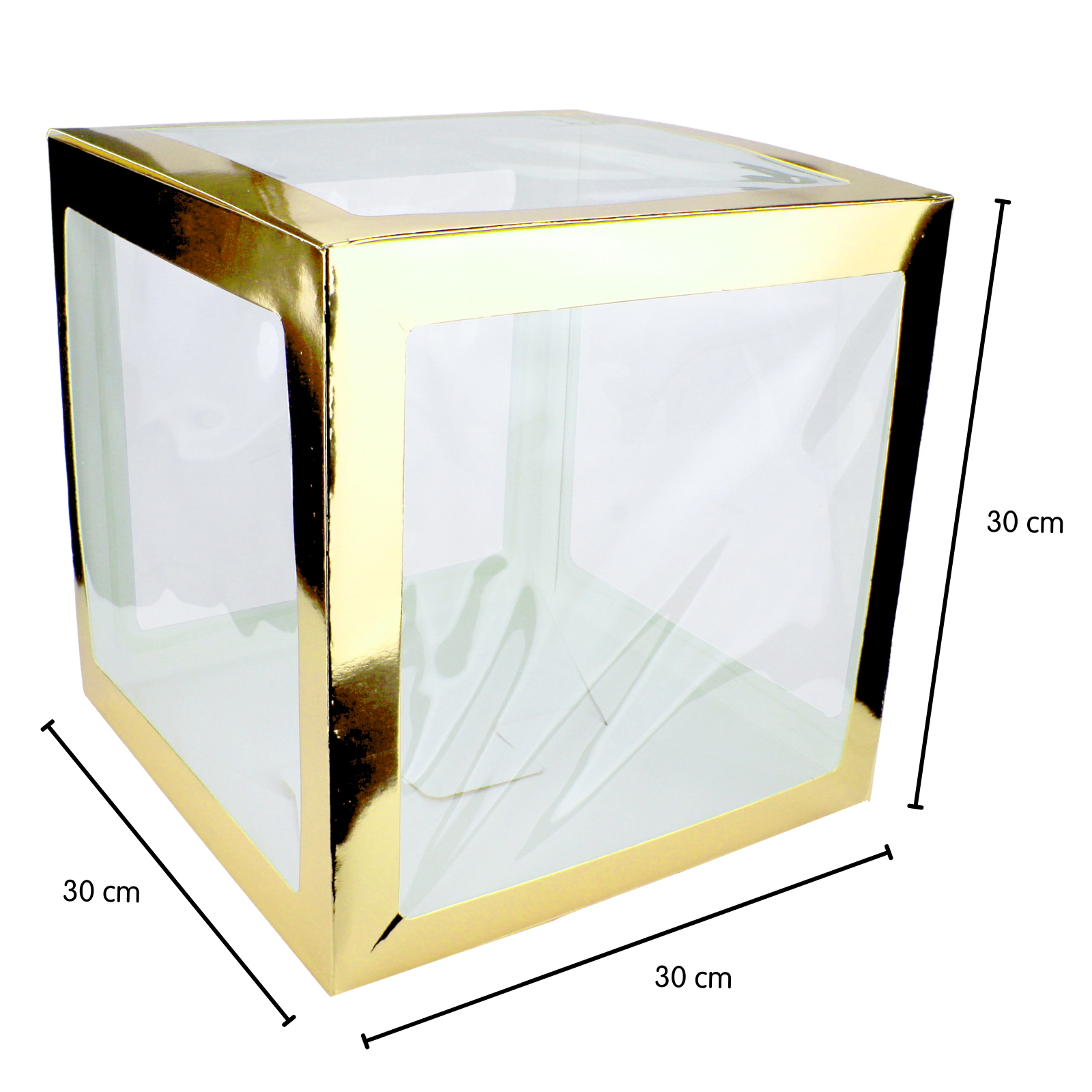Gold Balloon Box (30cm) | Gold Party Supplies | Coloured Party Supplies ...