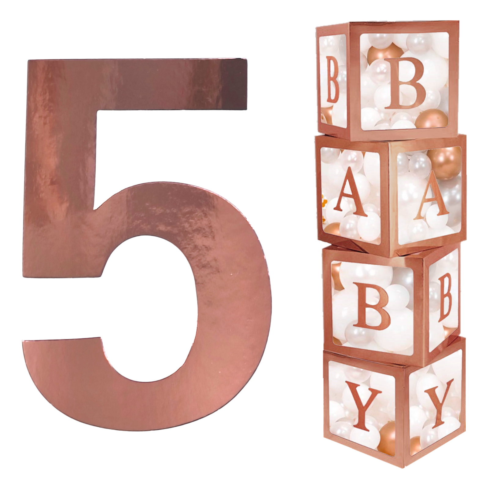 Rose Gold Cardboard Number 5 (Pack of 2) - Discount Party Supplies