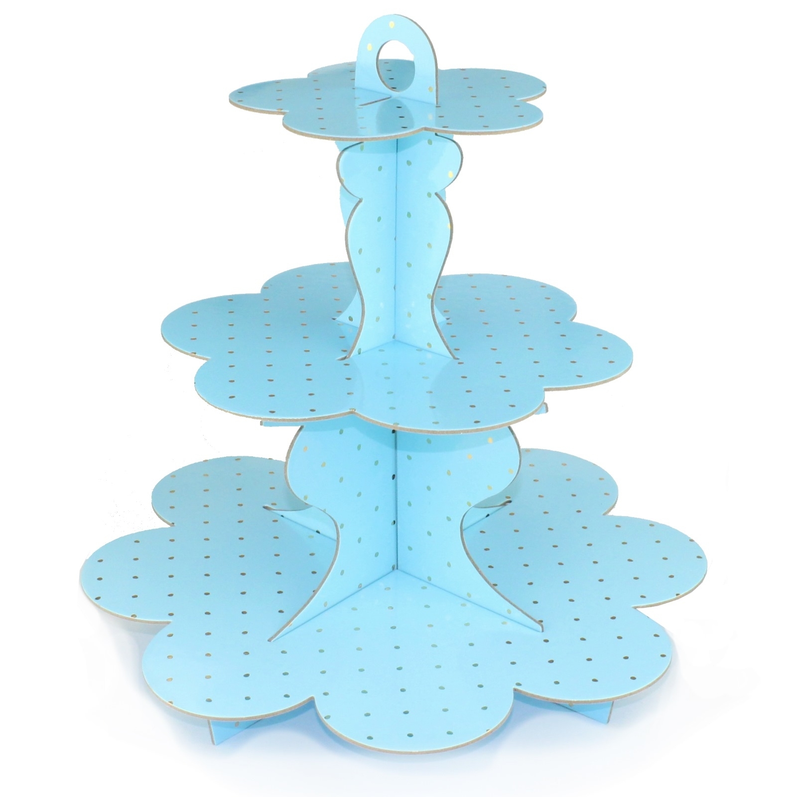 Blue and Gold Foil Dot Cupcake Stand - Discount Party Supplies