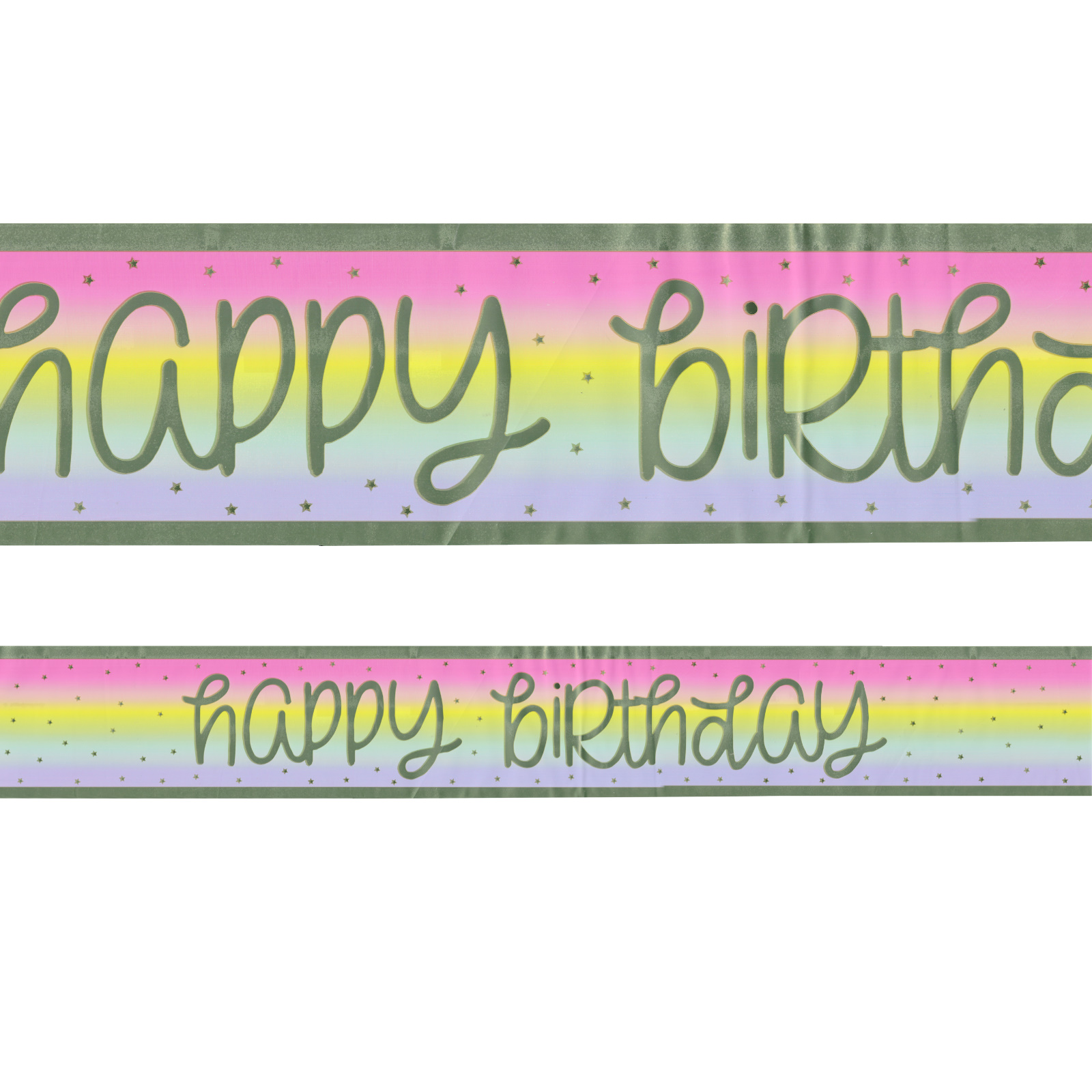 Rainbow Stars Happy Birthday Foil Banner 2.7m - Discount Party Supplies