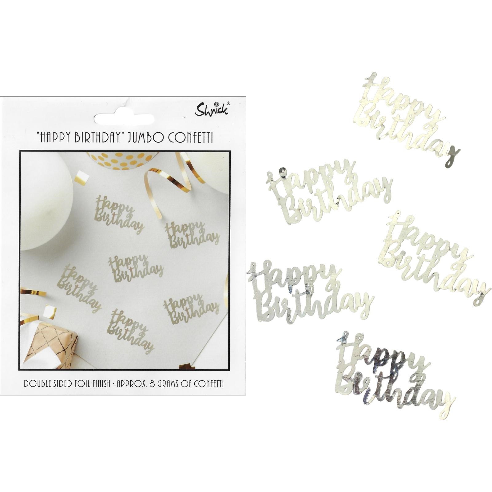 Silver Happy Birthday Jumbo Confetti (8g) | Silver Party Supplies ...