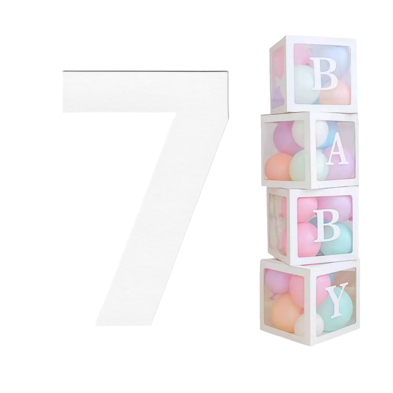 White Cardboard Number 7 (Pack of 2) - Discount Party Supplies