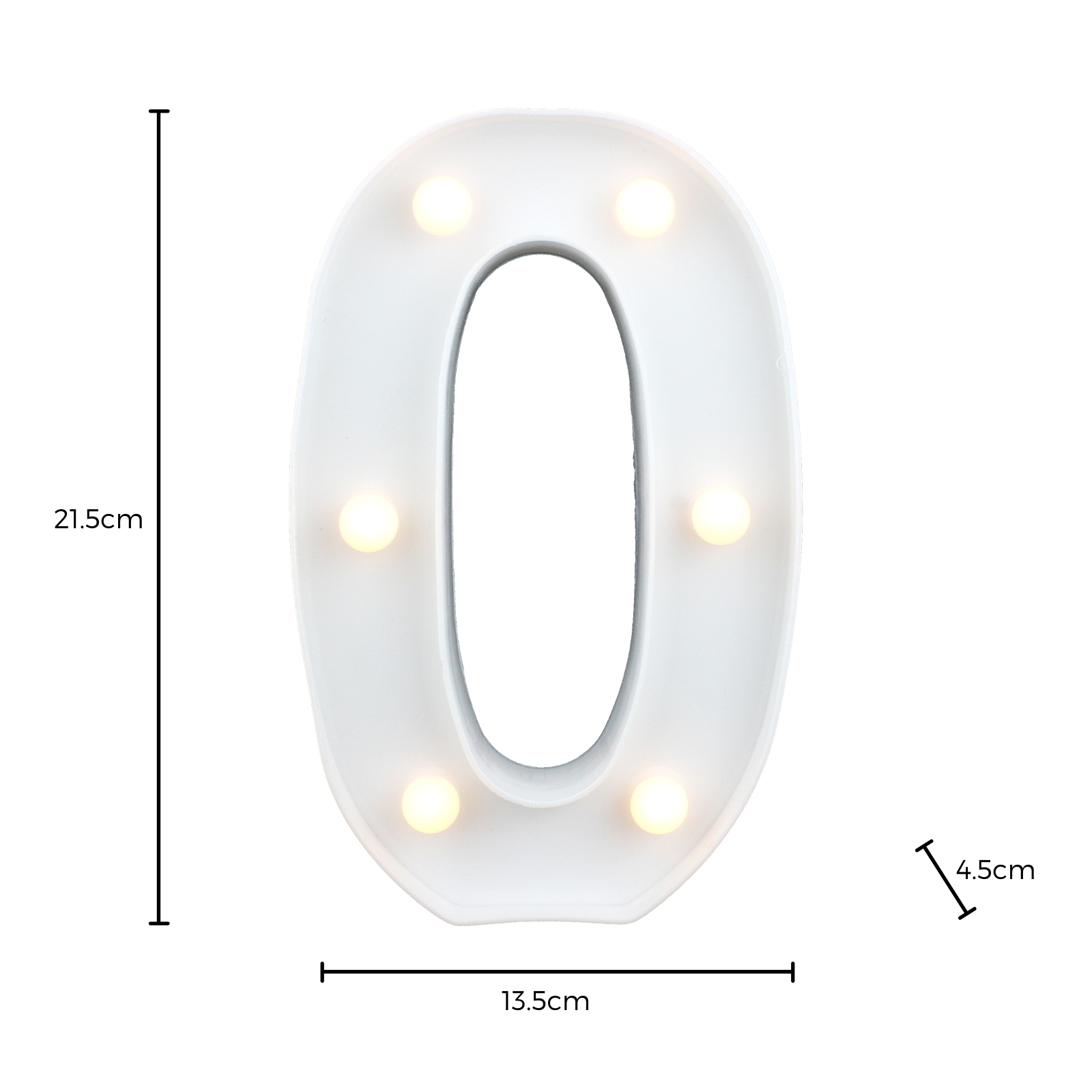 LED Light Up Number 0 White | Lighting | Party Food and Decor Supplies ...