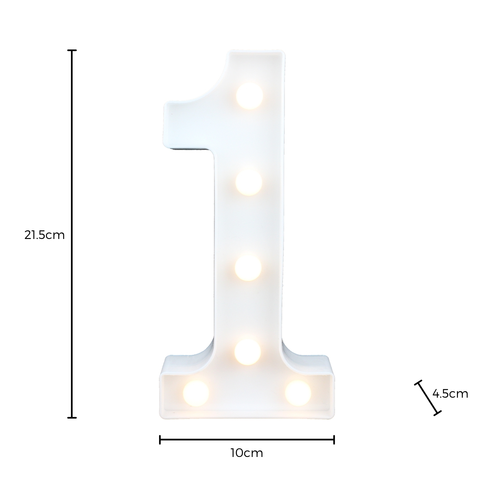 LED Light Up Number 1 White | Lighting | Party Food and Decor Supplies ...