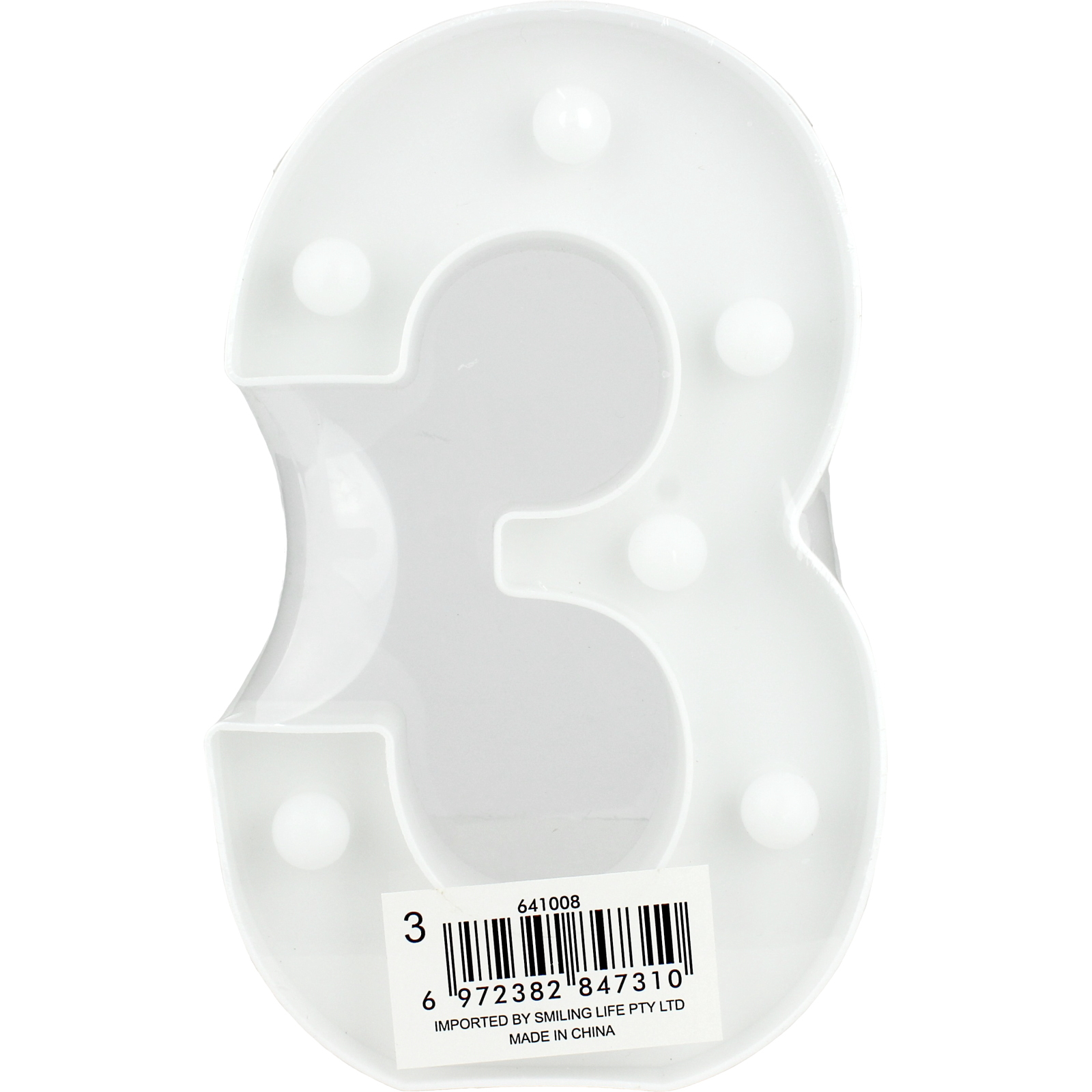 LED Light Up Number 3 White | Lighting | Party Food and Decor Supplies ...