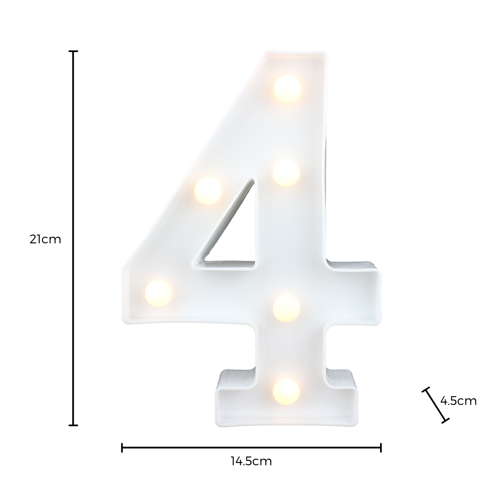 LED Light Up Number 4 White | Lighting | Party Food and Decor Supplies ...
