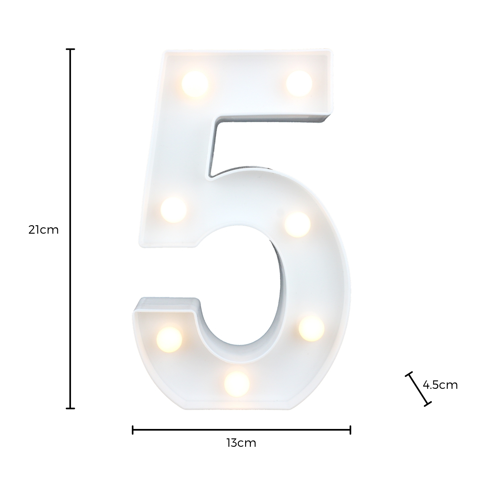 LED Light Up Number 5 White | Lighting | Party Food and Decor Supplies ...