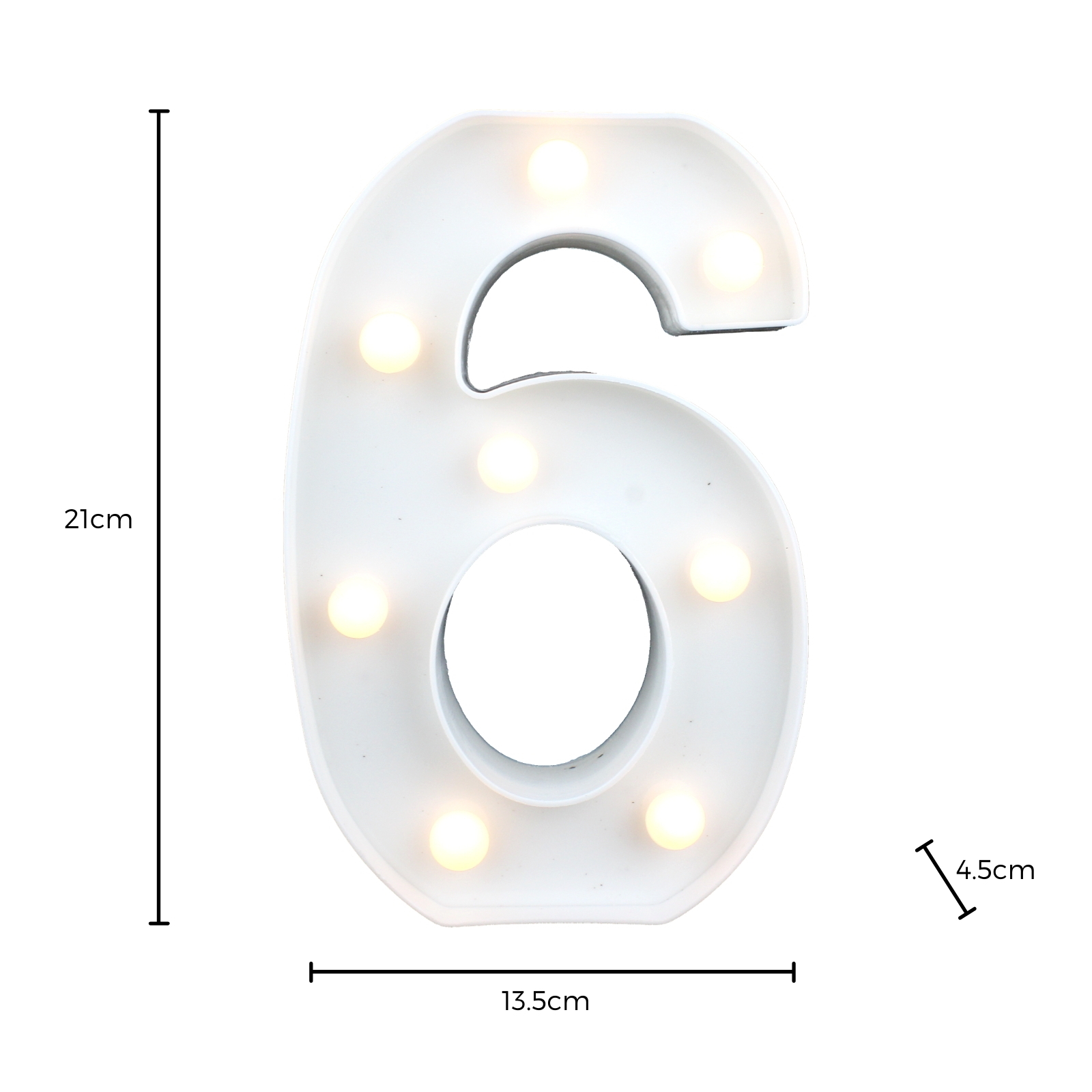 LED Light Up Number 6 White | Lighting | Party Food and Decor Supplies ...