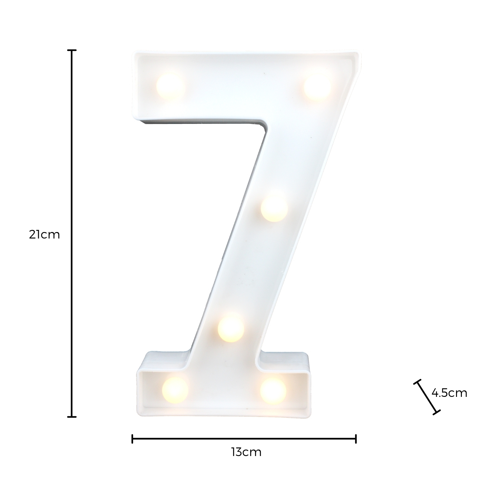 LED Light Up Number 7 White | Lighting Party Supplies | Party Food and ...