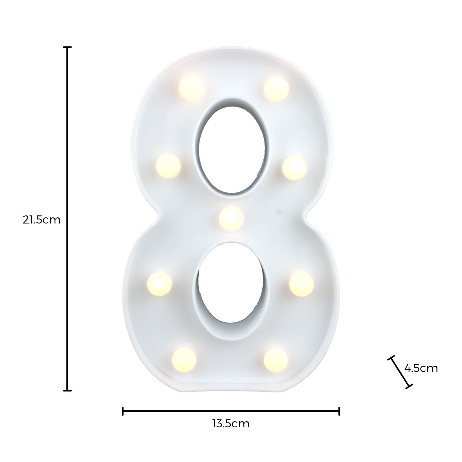 LED Light Up Number 8 White | Lighting | Party Food and Decor Supplies ...