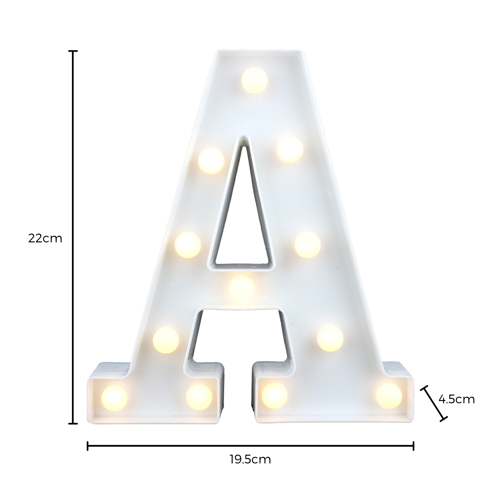 LED Light Up Letter A White | Lighting | Party Food and Decor Supplies ...