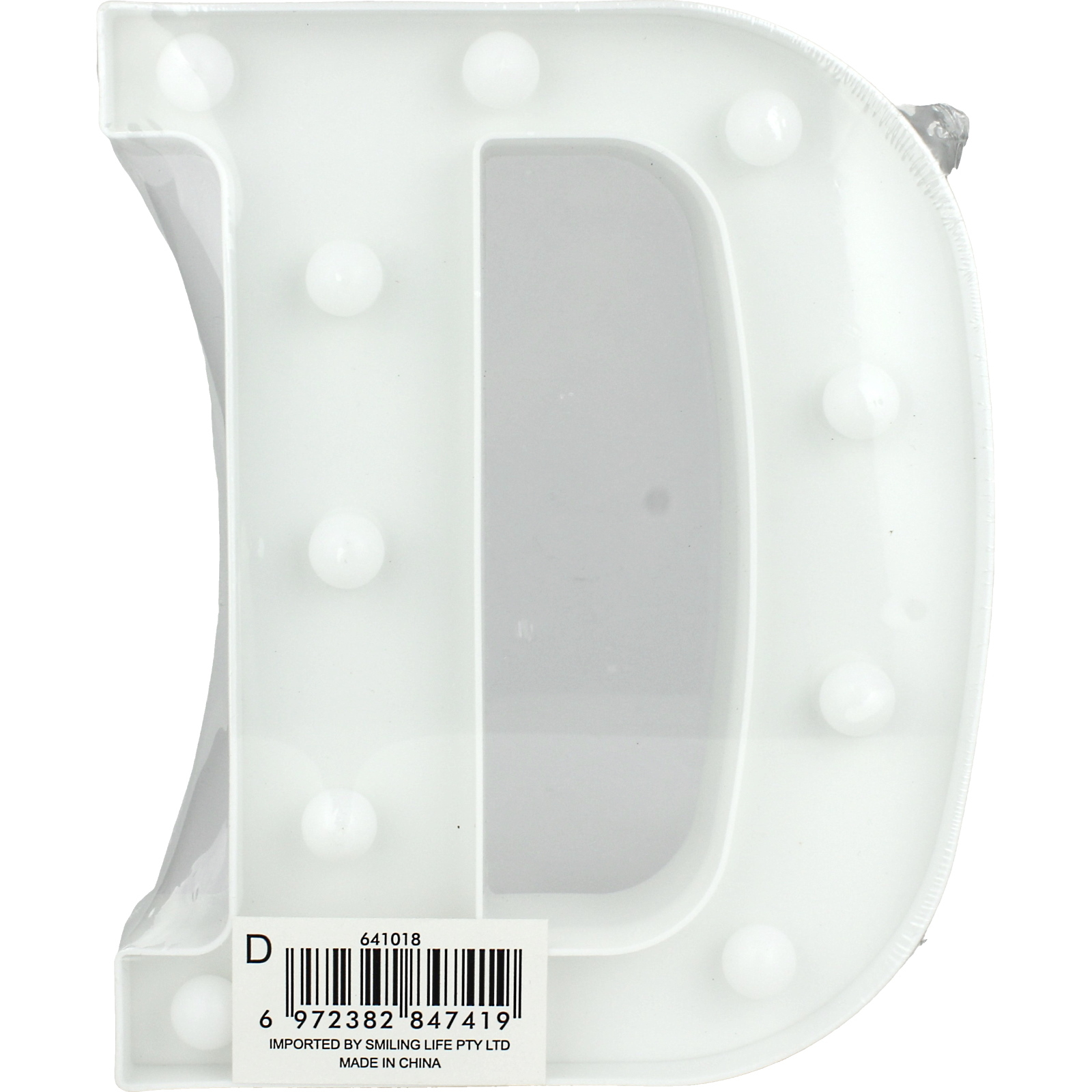 LED Light Up Letter D White | Lighting | Party Food and Decor Supplies ...