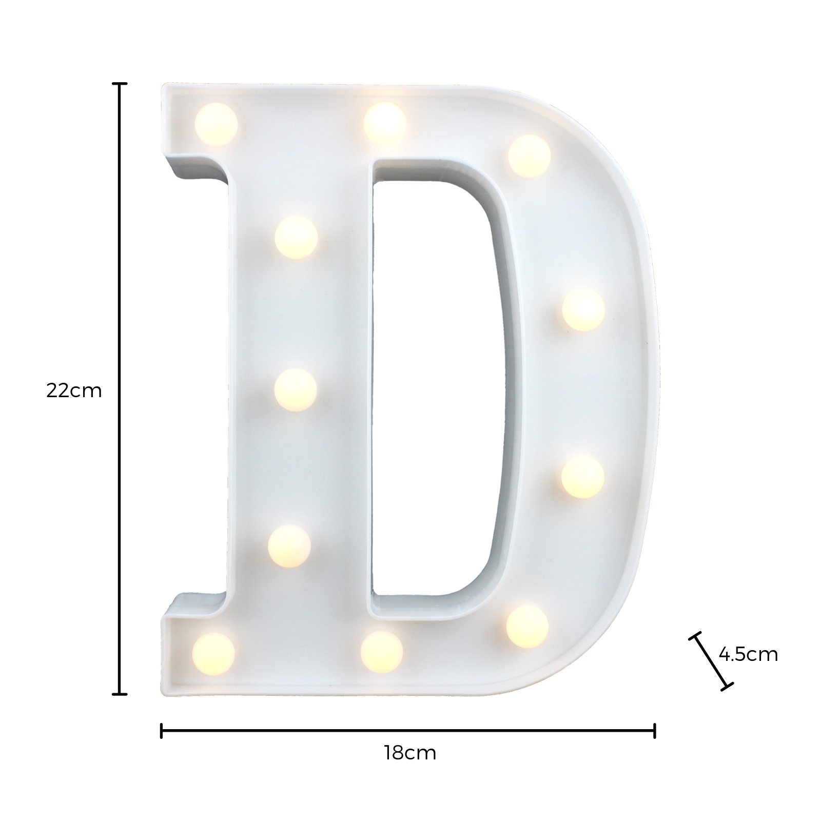 LED Light Up Letter D White | Lighting | Party Food and Decor Supplies ...