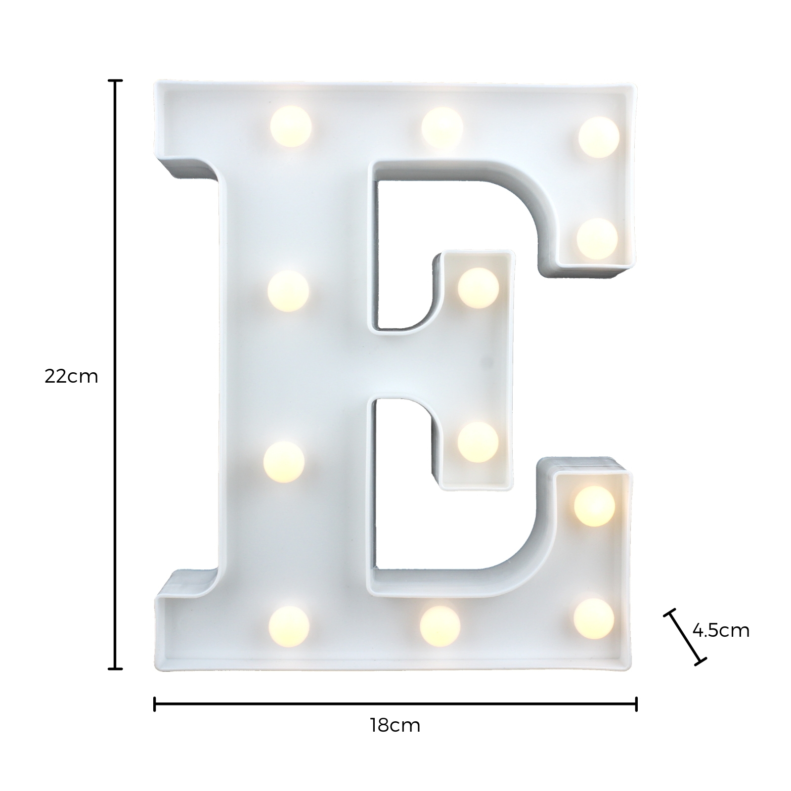 LED Light Up Letter E White | Lighting | Party Food and Decor Supplies ...