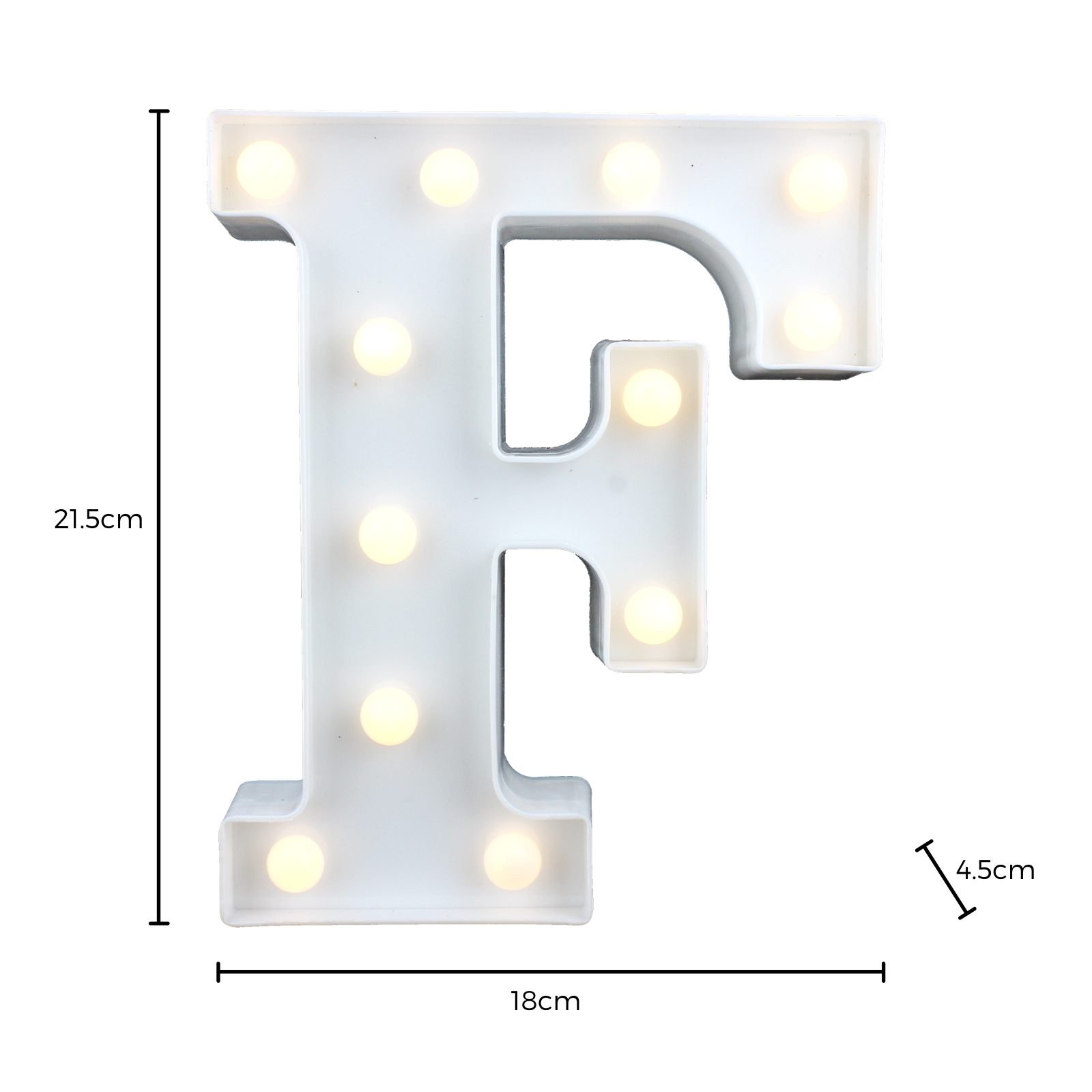 LED Light Up Letter F White | Lighting | Party Food and Decor Supplies ...