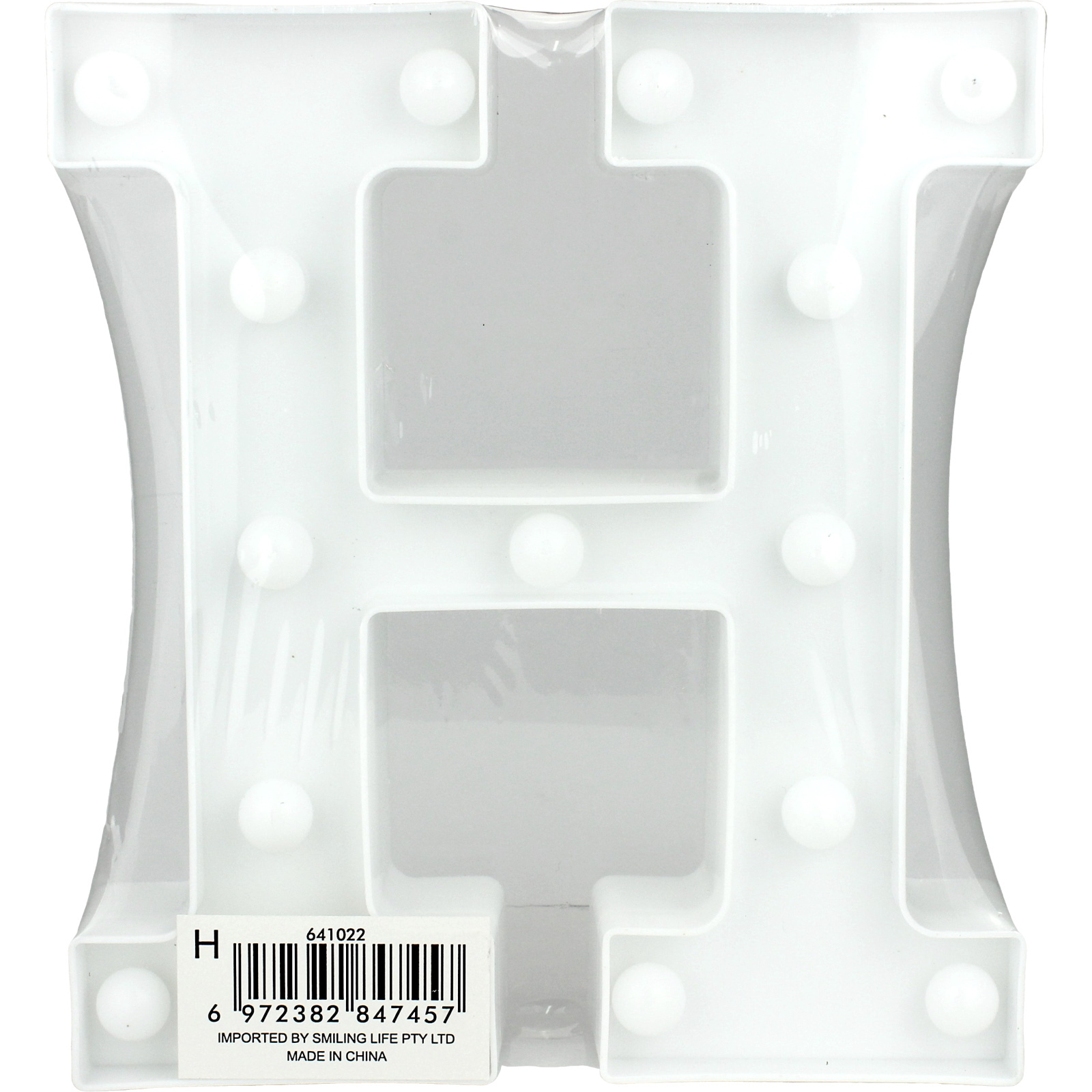 LED Light Up Letter H White | Lighting | Party Food and Decor Supplies ...