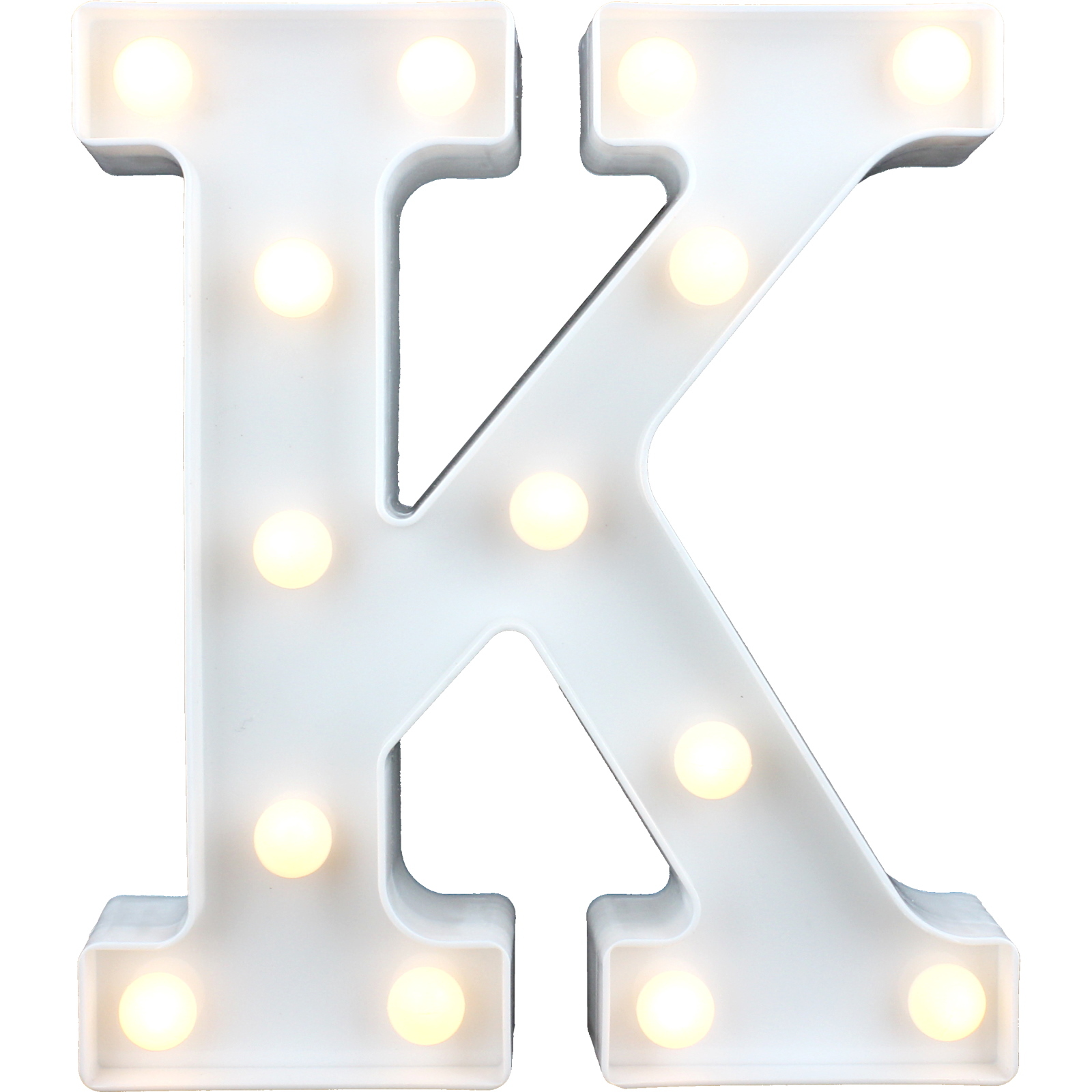 LED Light Up Letter K White - Discount Party Supplies