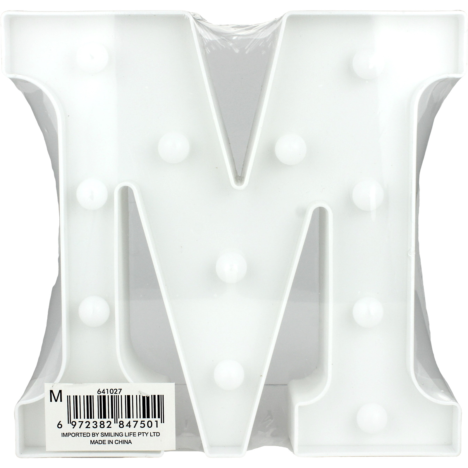 LED Light Up Letter M White | Lighting | Party Food and Decor Supplies ...