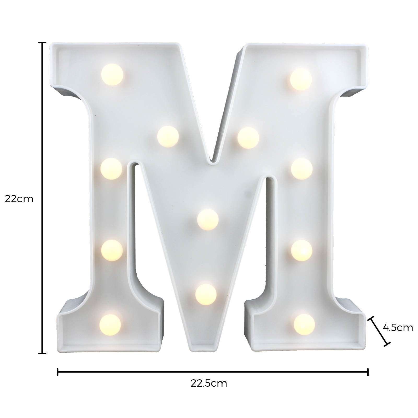 LED Light Up Letter M White | Lighting | Party Food and Decor Supplies ...