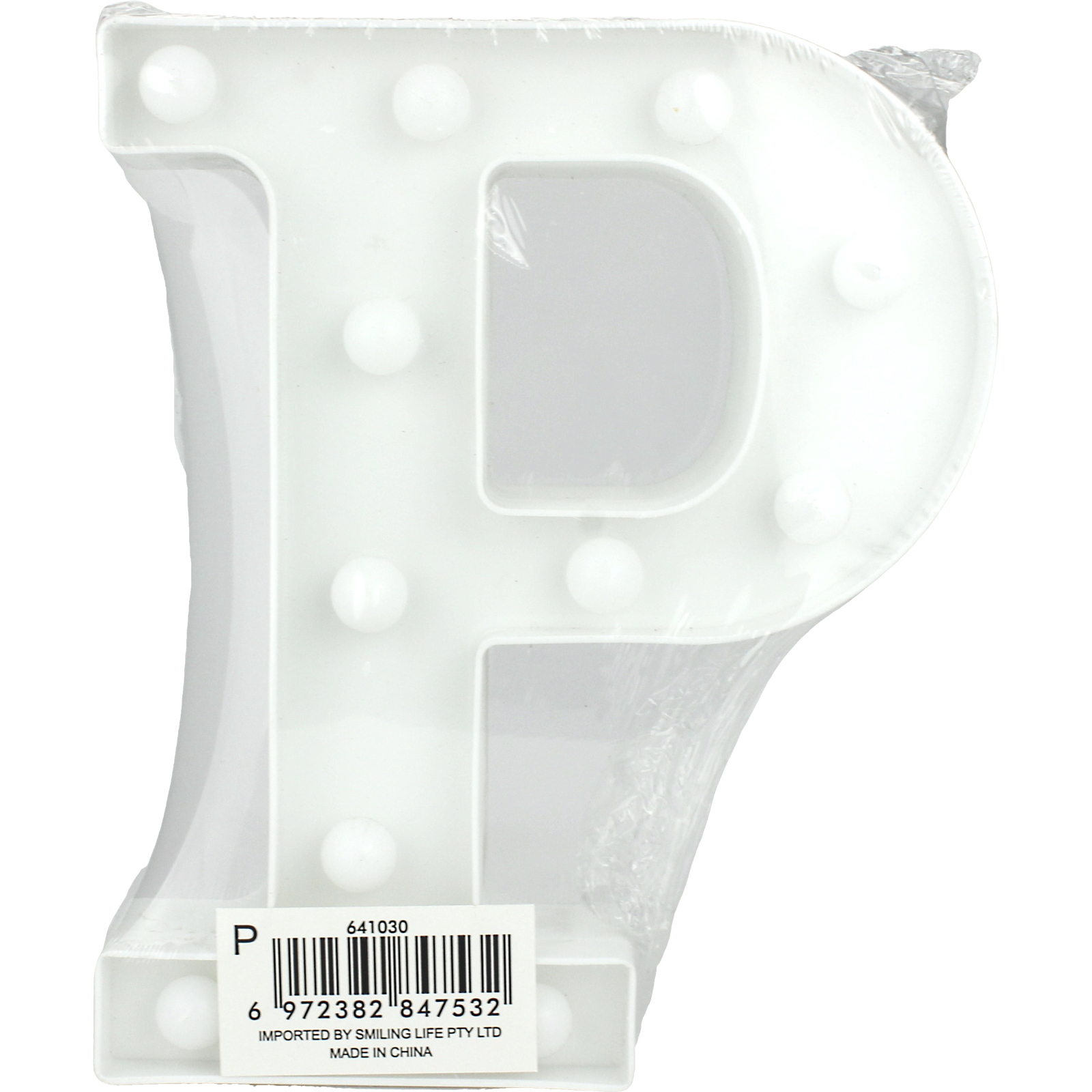 LED Light Up Letter P White | Lighting | Party Food and Decor Supplies ...