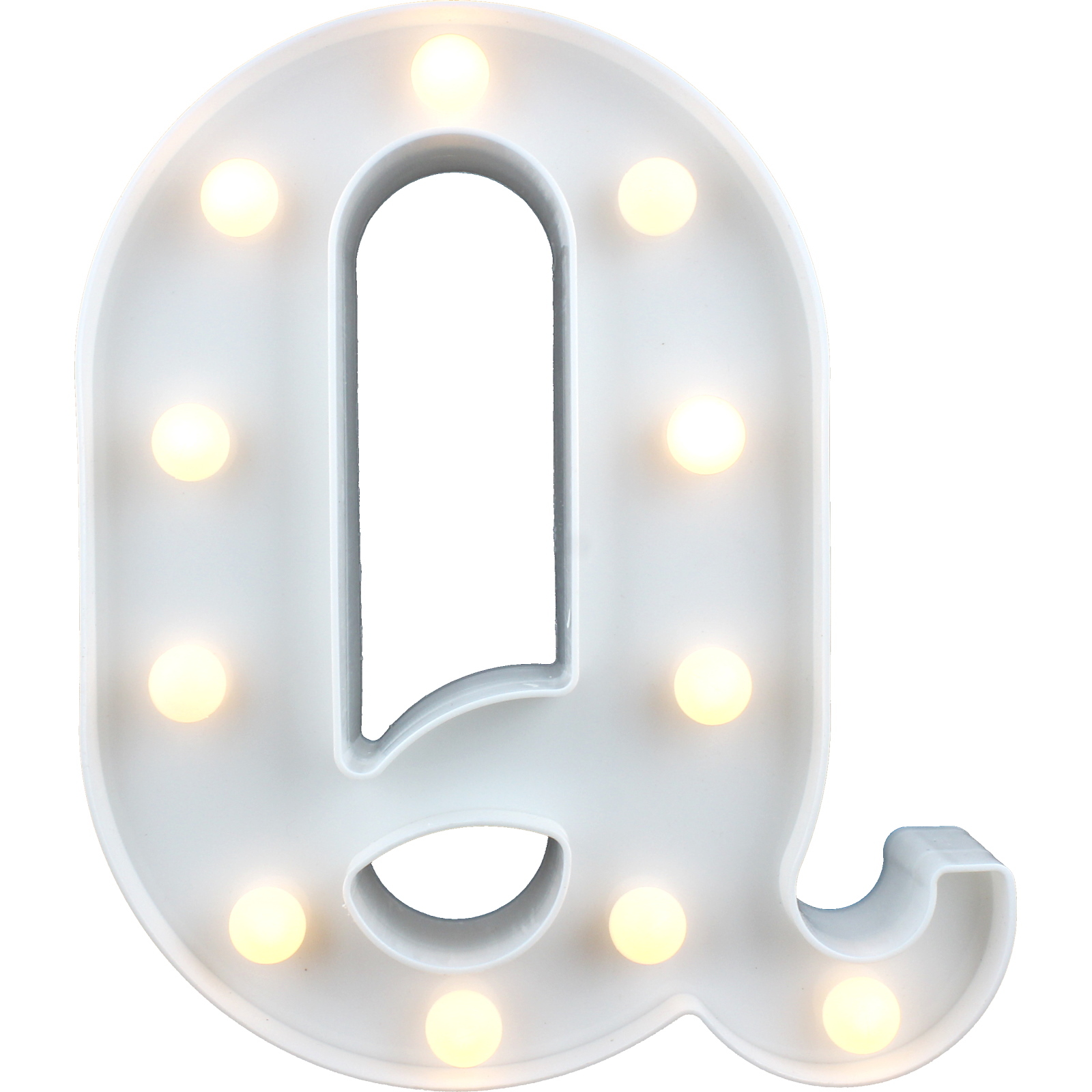 LED Light Up Letter Q White - Discount Party Supplies