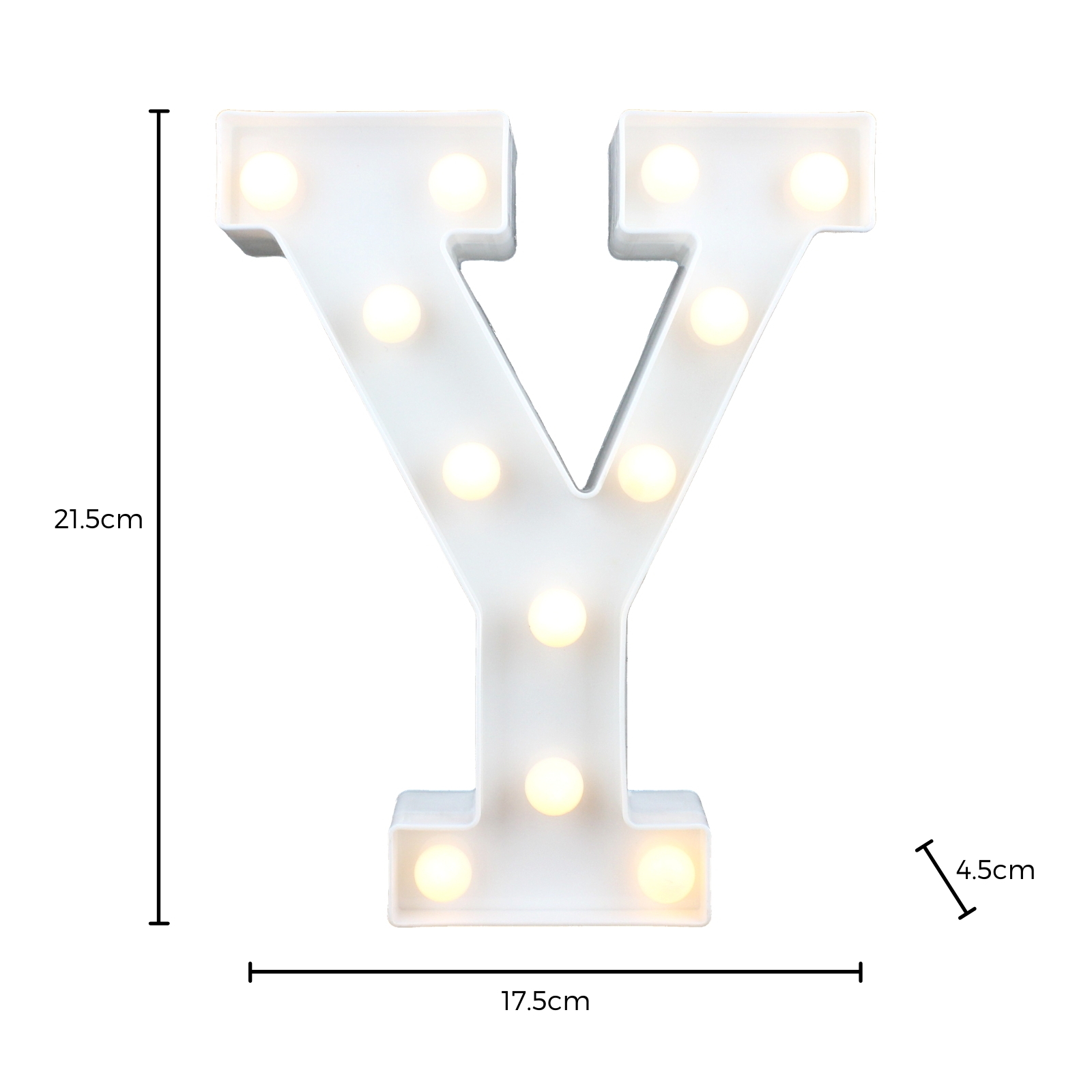 LED Light Up Letter Y White | Lighting | Party Food and Decor Supplies ...