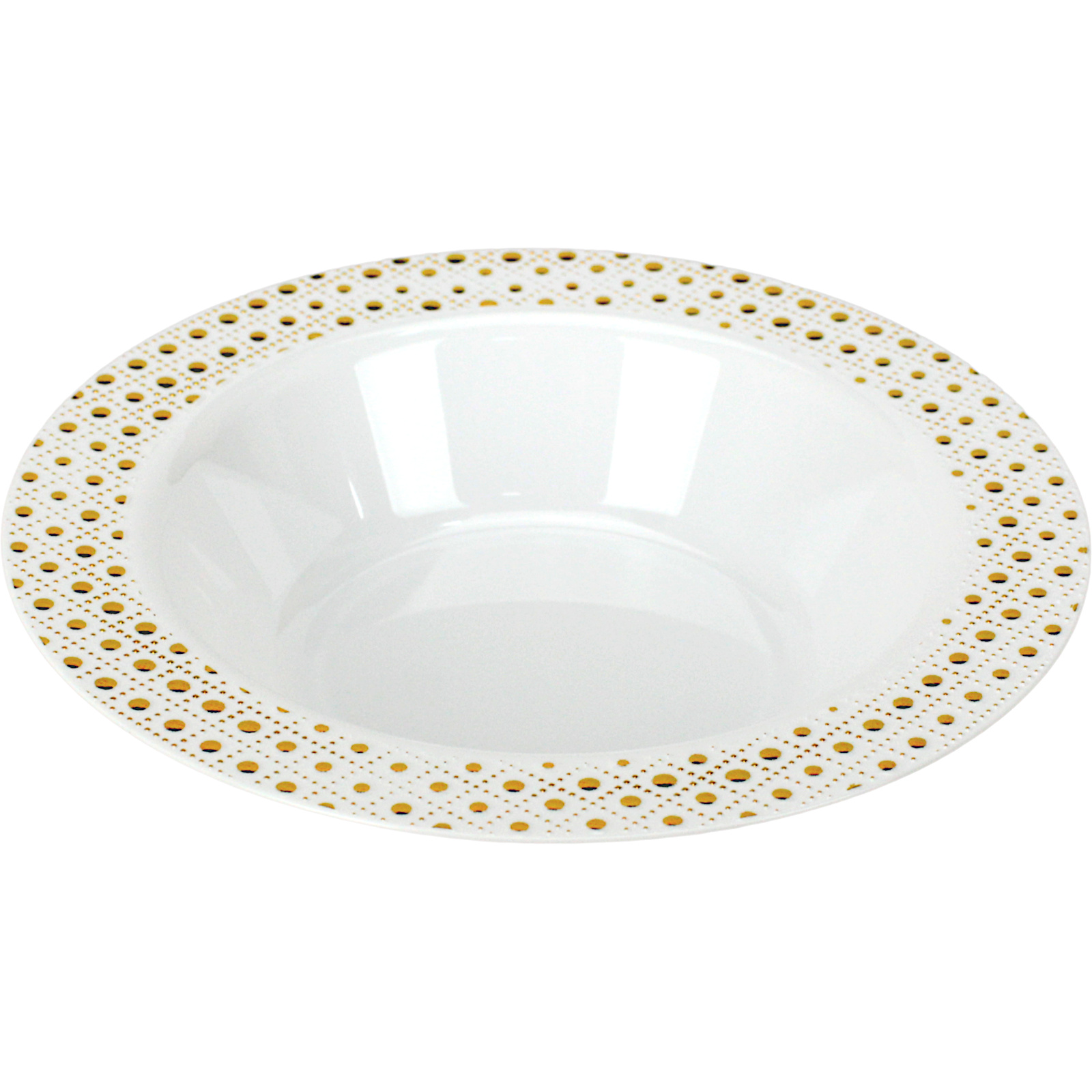 Gold Embossed Dot Trim Plastic Bowls (Pack of 6) - Discount Party Supplies