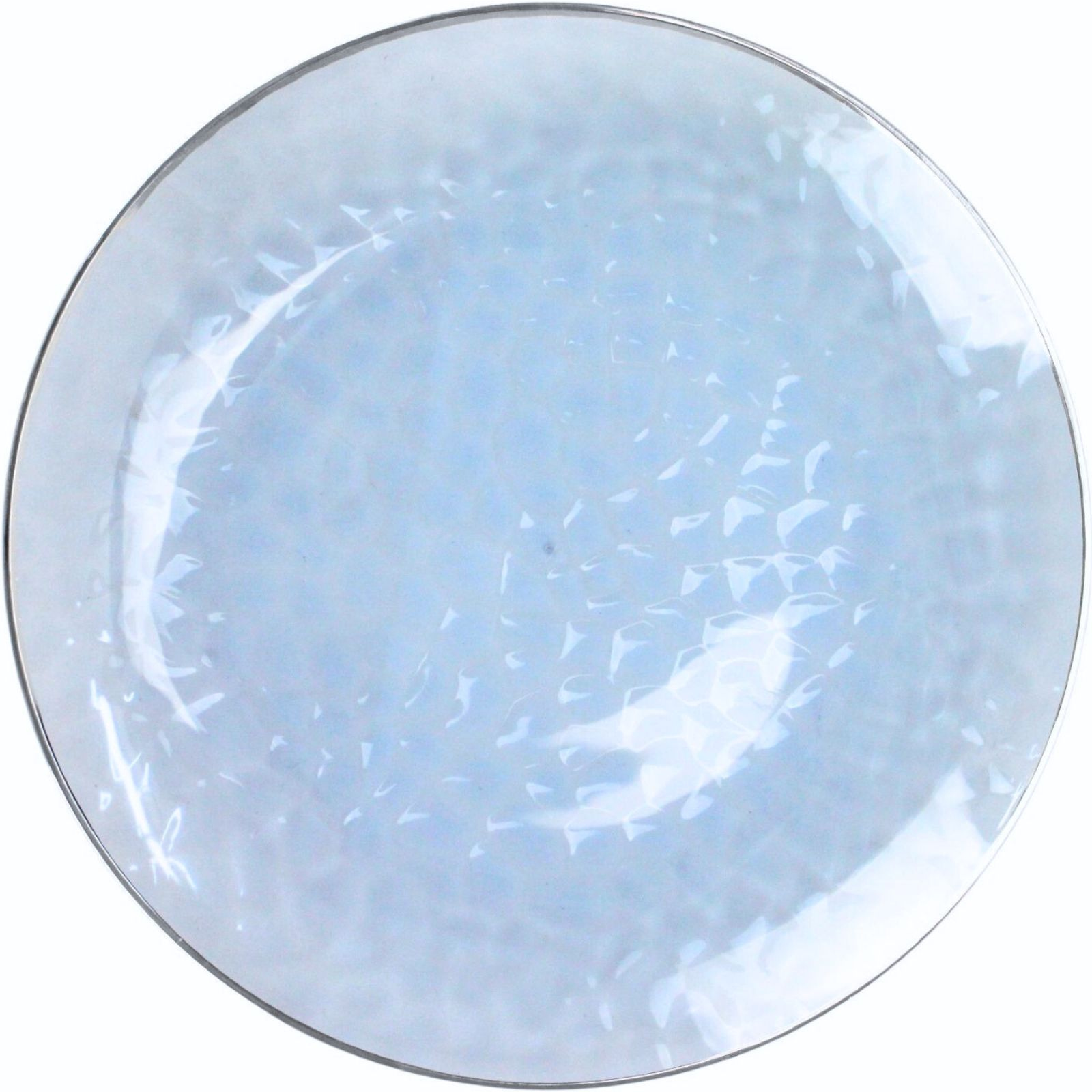 Blue Dimple With Silver Trim Plastic Plates 25.5cm (Pack of 10 ...