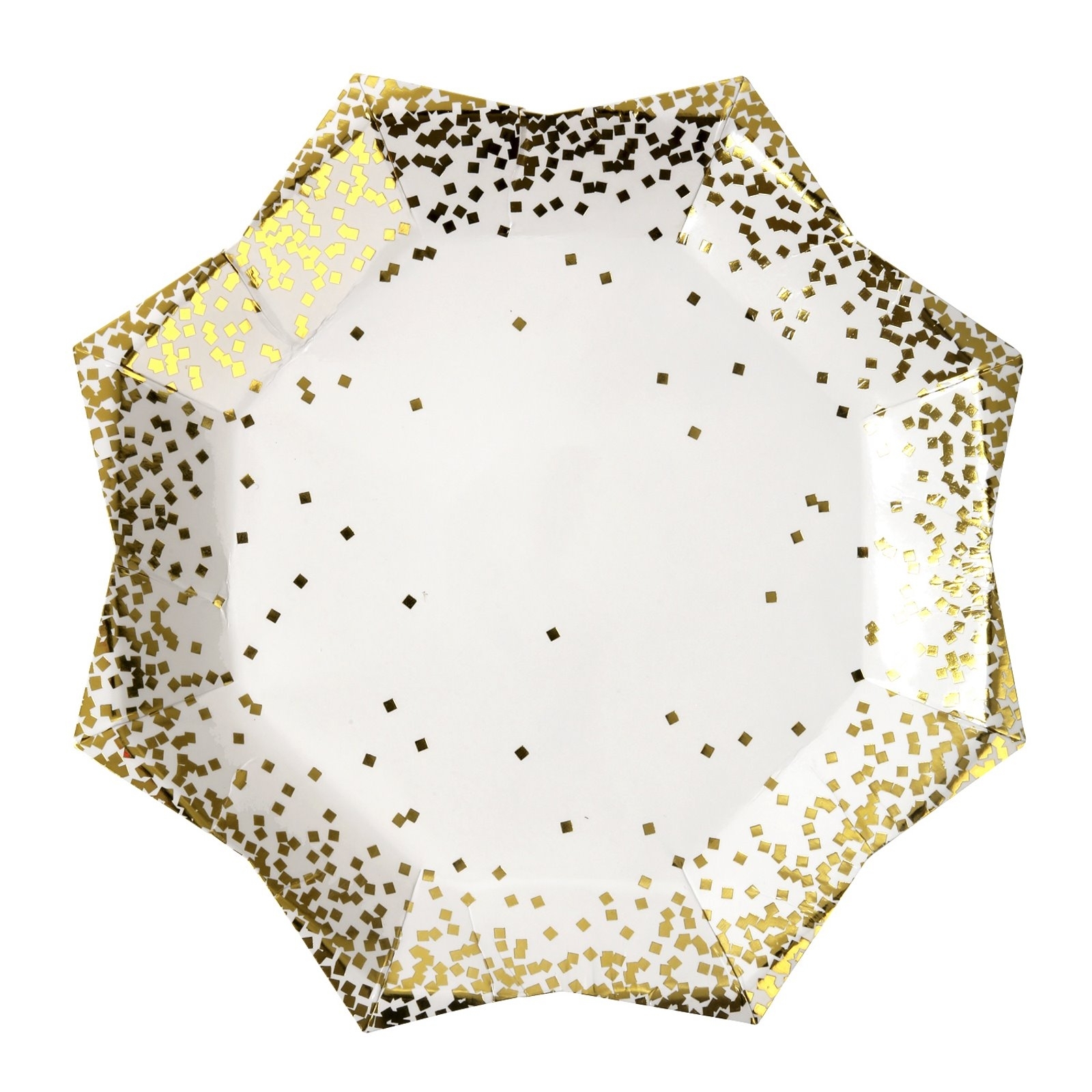 Meri Meri Gold Foil Confetti Large Paper Plates (Pack of 8) - Discount ...