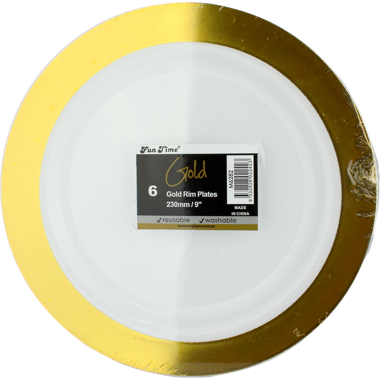 Gold Trim 22cm Plastic Plates (Pack of 6) | Gold Party Supplies ...
