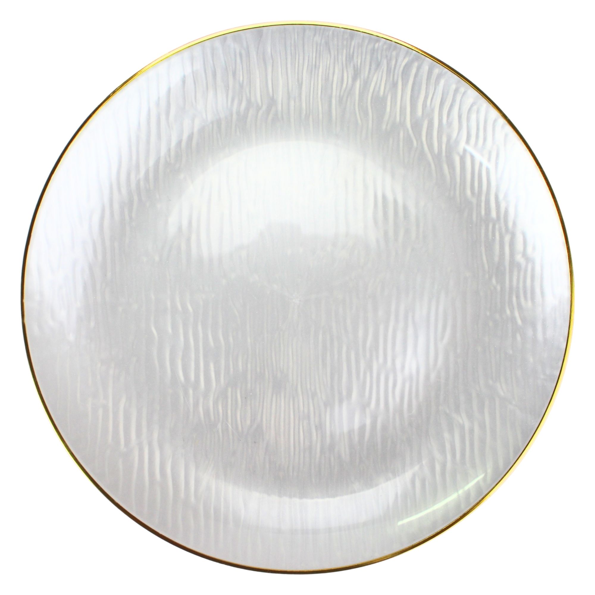 Pearl White Wave With Gold Trim Reusable Plates 22cm (Pack of 10 ...