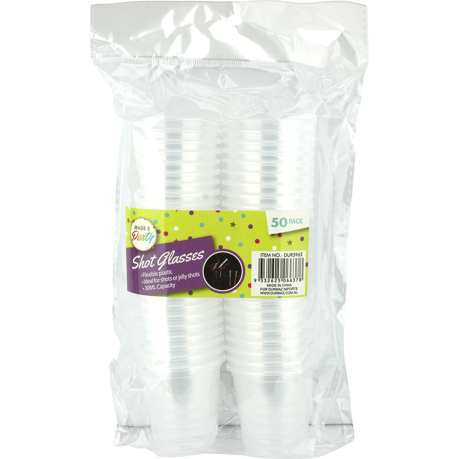 Clear Plastic Shot Glasses 30ml (Pack of 50) | Discount Party Supplies ...
