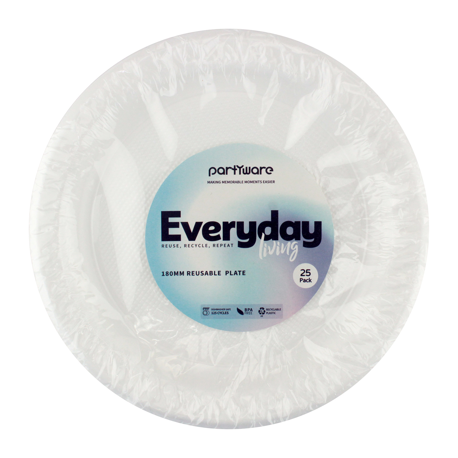 Everyday Living Reusable White Plastic Small Plates (Pack of 25 ...