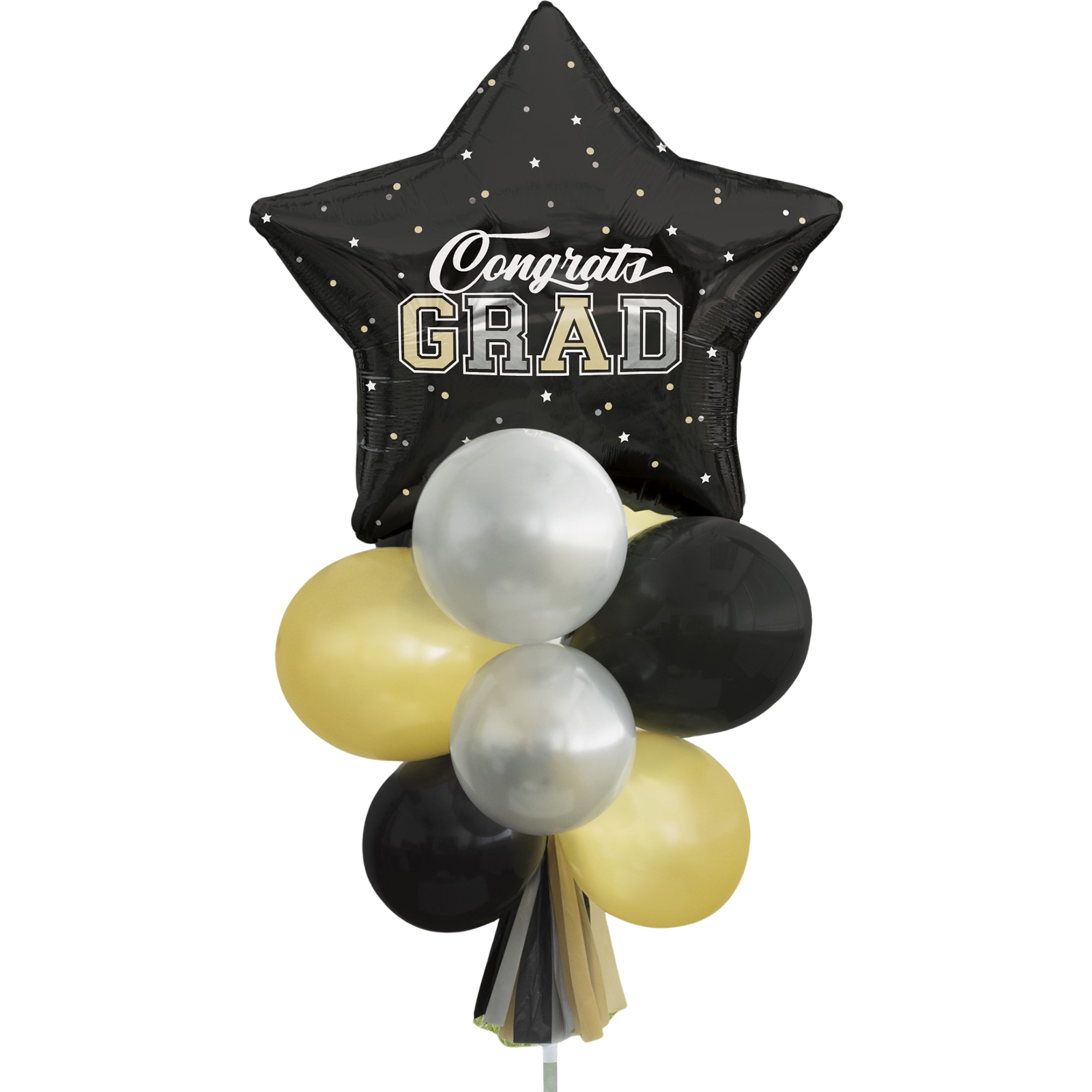 Congrats Grad Black and Gold Balloon Yard Sign Kit - Discount Party ...