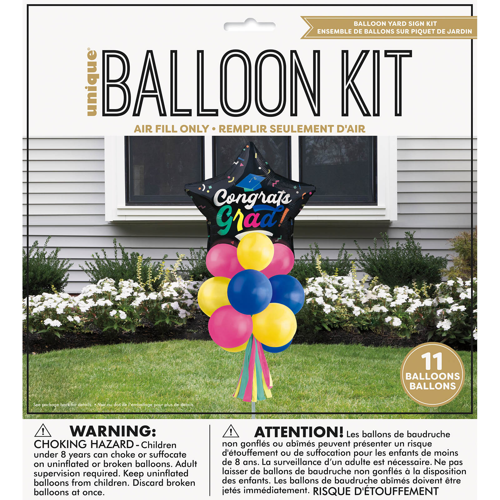 Congrats Grad Colourful Balloon Yard Sign Kit | Graduation | Occasion ...