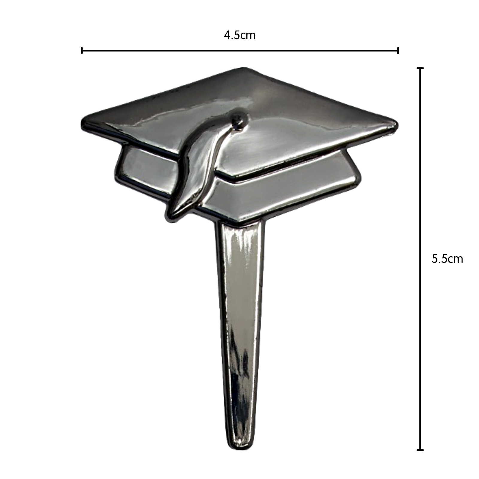 Metallic Grey Graduation Cap Plastic Picks (Pack of 12) | Graduation ...