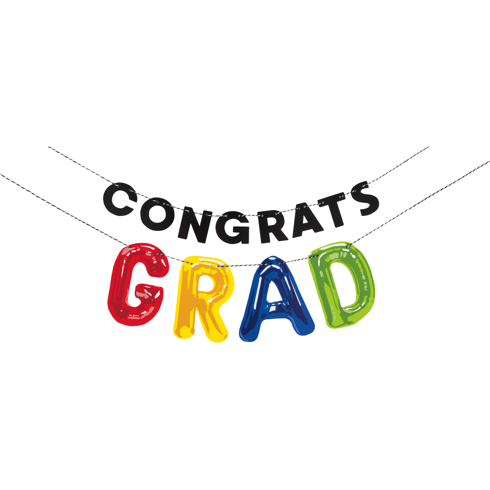 Congrats Grad Letter Banner 1.8m - Discount Party Supplies
