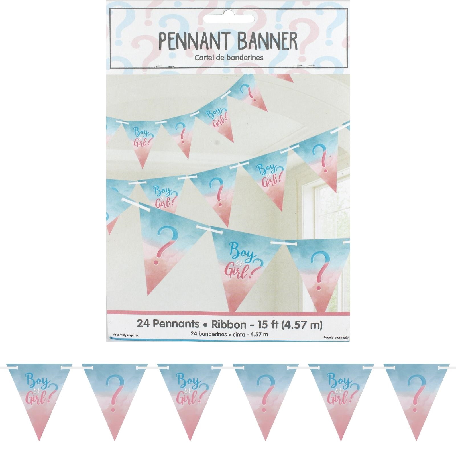 The Big Reveal Flag Banner | Gender Reveal Party Supplies | Baby Shower ...