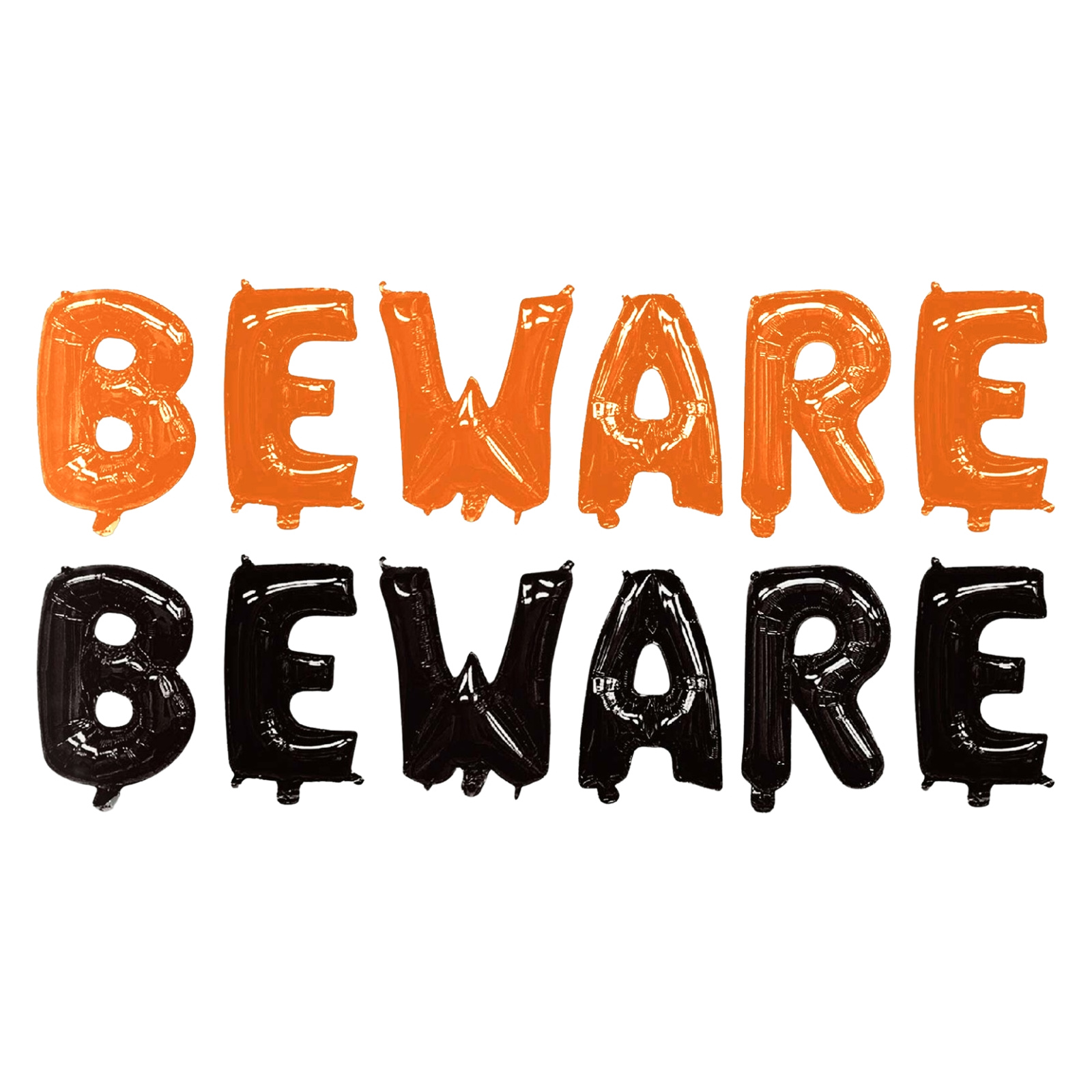 Beware Foil Letter Balloon Banner (Air Fill) - Discount Party Supplies