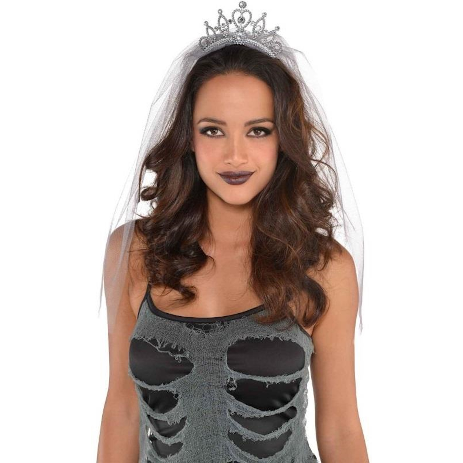 Grey Veiled Tiara Adult Costume Accessory | Halloween Adult Costumes ...