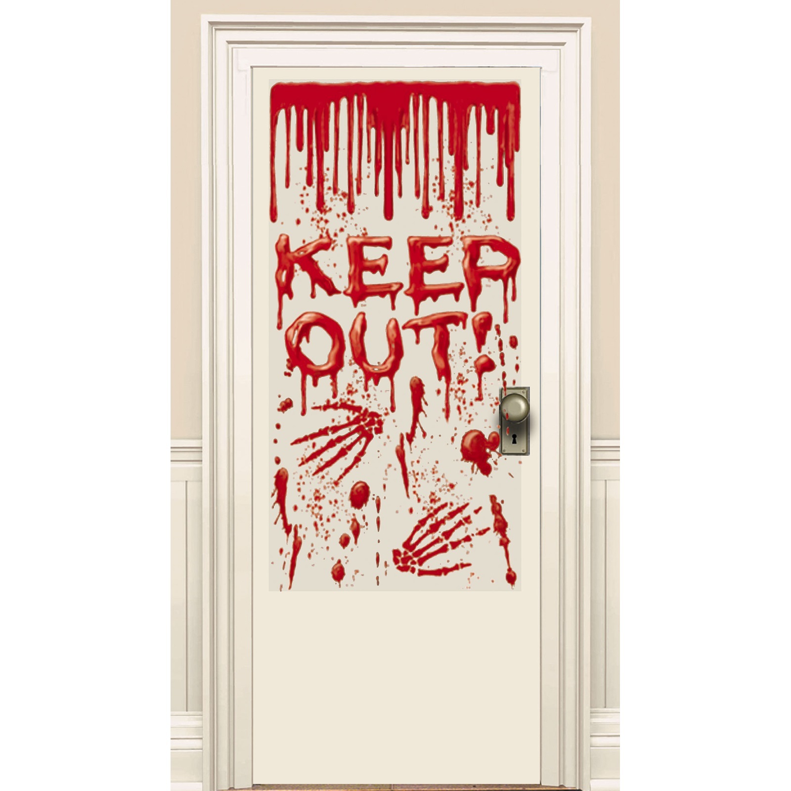 Keep Out Dripping Blood Door Cover - Discount Party Supplies